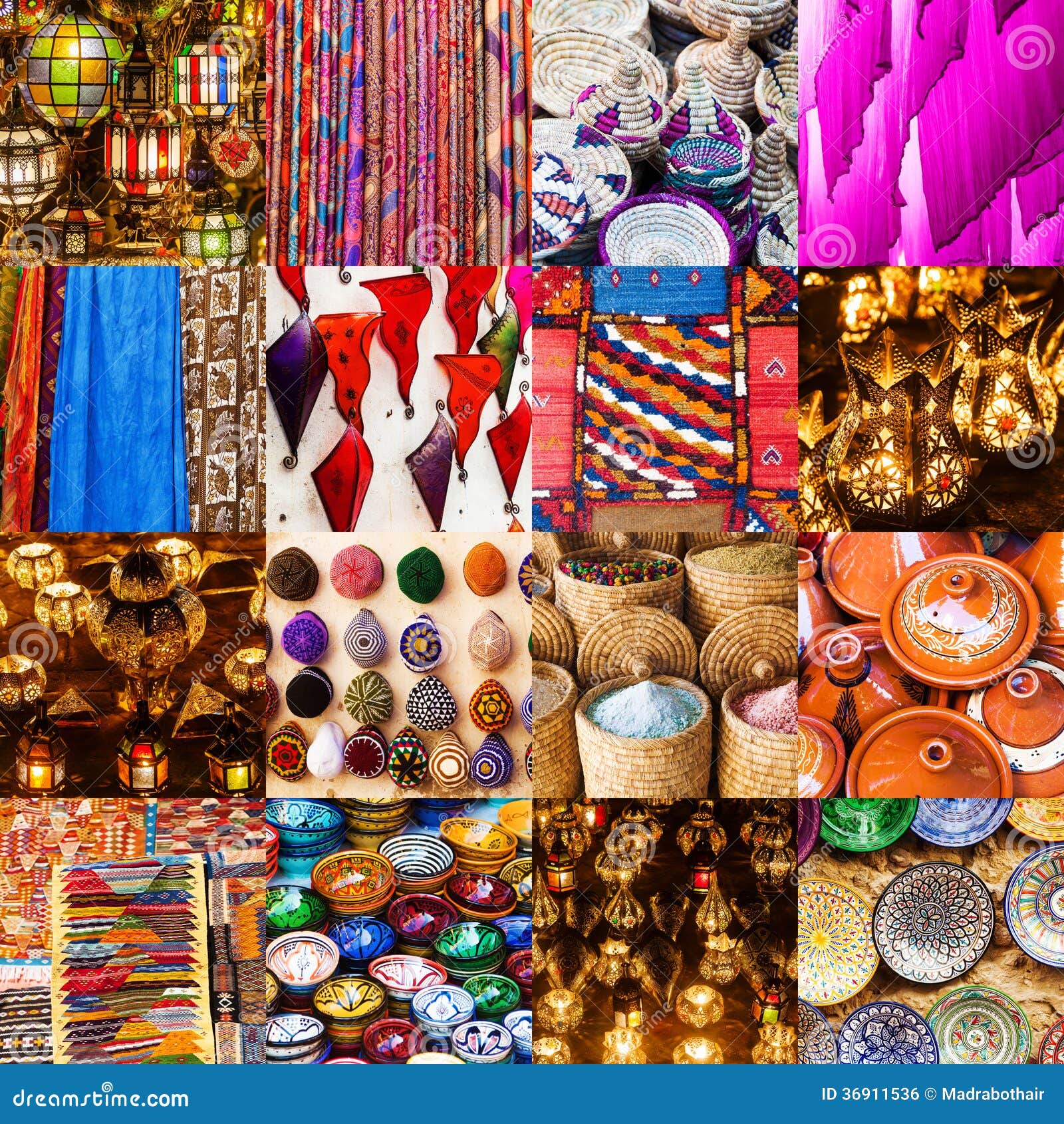 Collage Of Traditional Moroccan Crafts Royalty Free Stock Image - Image ...