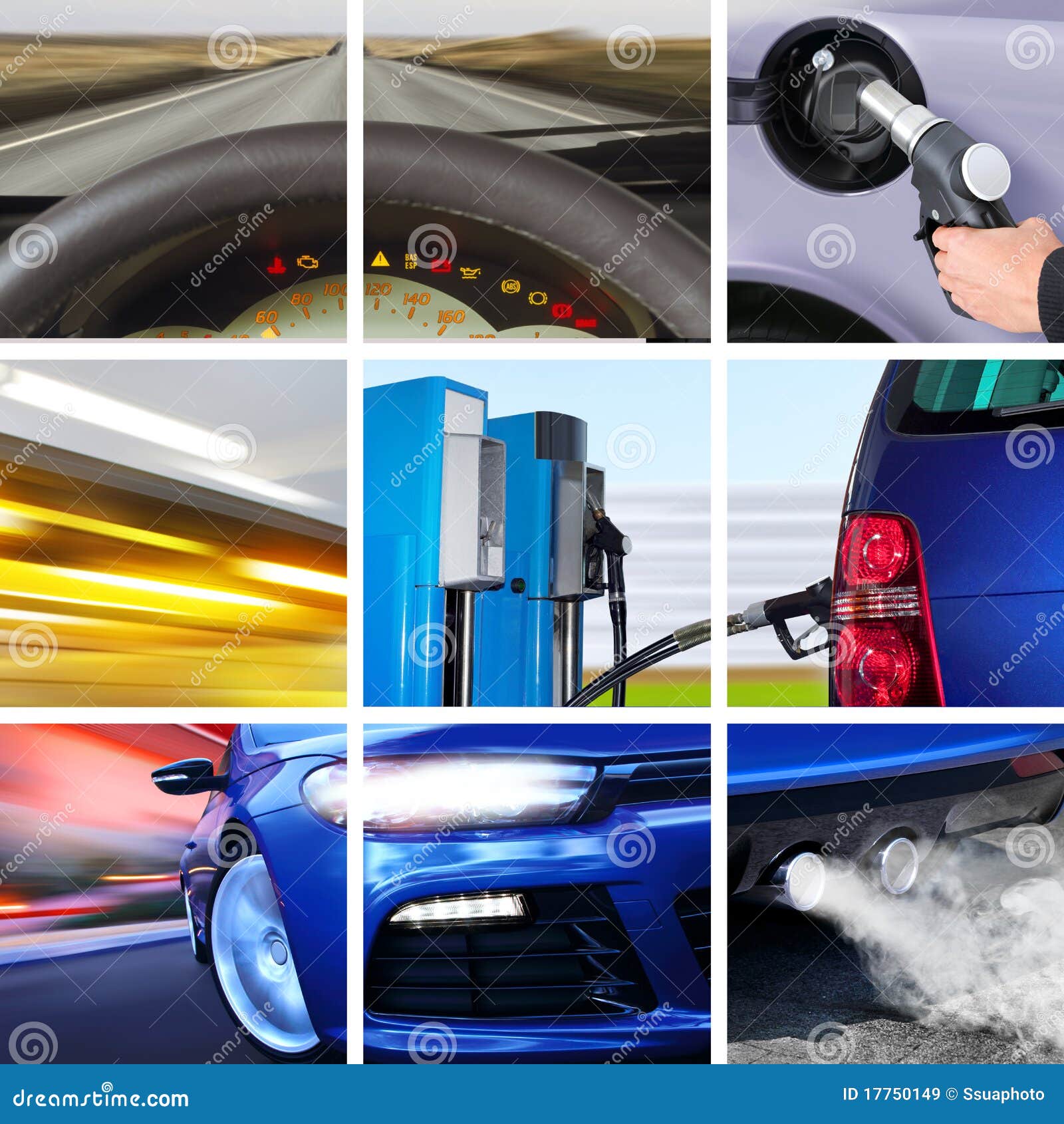 Collage of Transport Attributes Stock Image - Image of petrol, hands ...