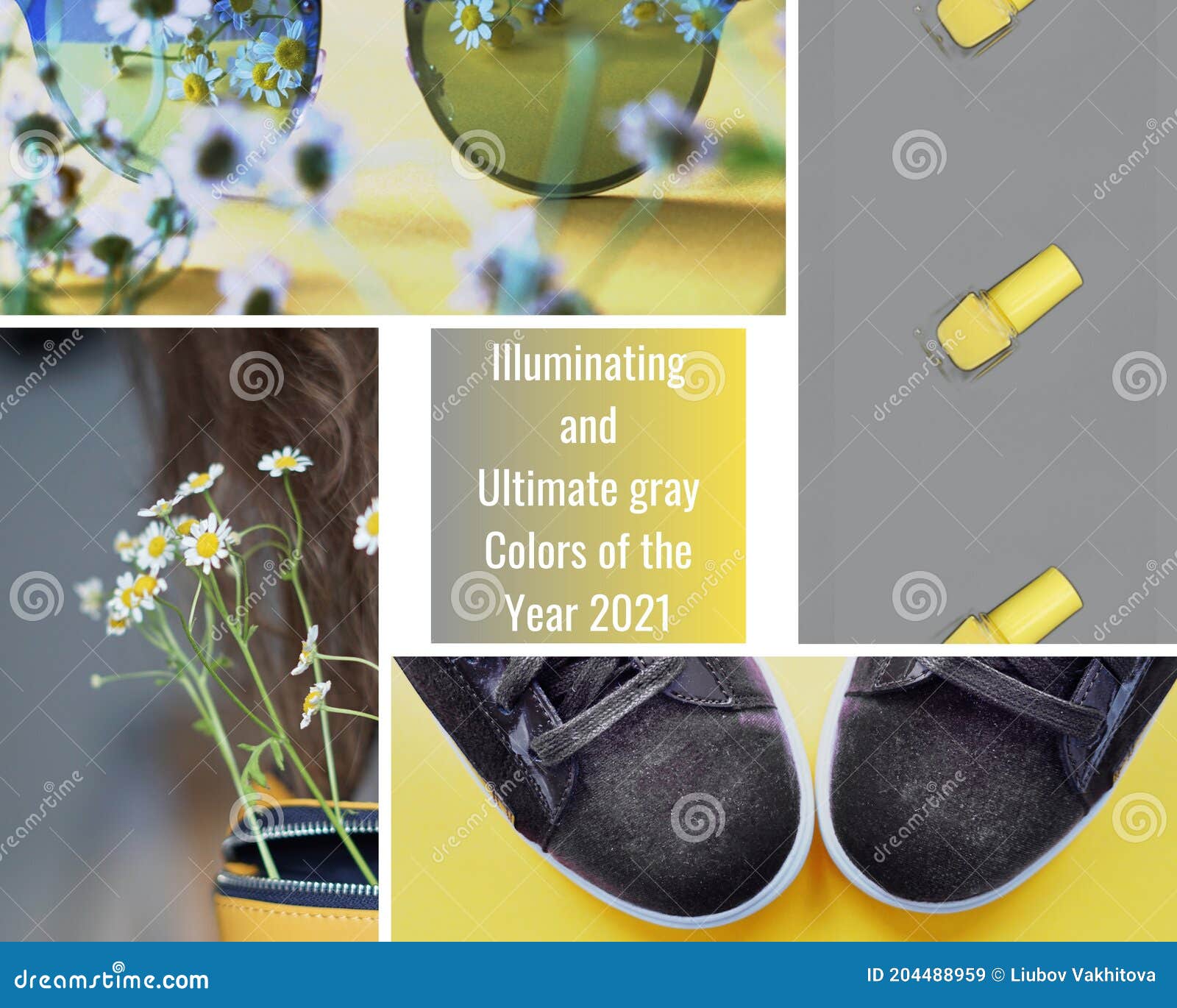 Collage with Trendy Colors - Yellow and Gray Stock Image - Image of ...