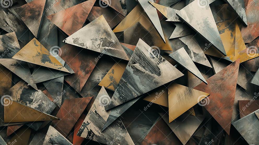A Collage of Triangles in Various Colors and Sizes Stock Photo - Image ...