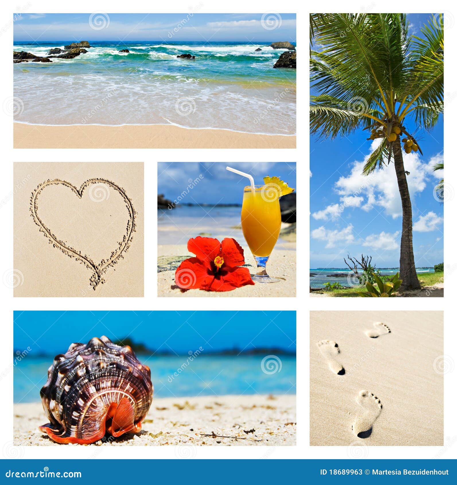 Collage of Tropical Island Scenes Stock Image - Image of natural ...