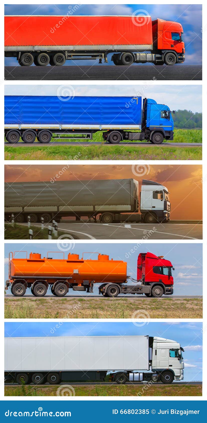 Collage Trucks Delivering Freight Stock Image - Image of industry ...