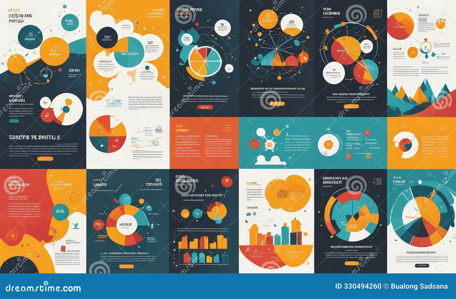 Series Infographics with Different Shapes Stock Illustration ...