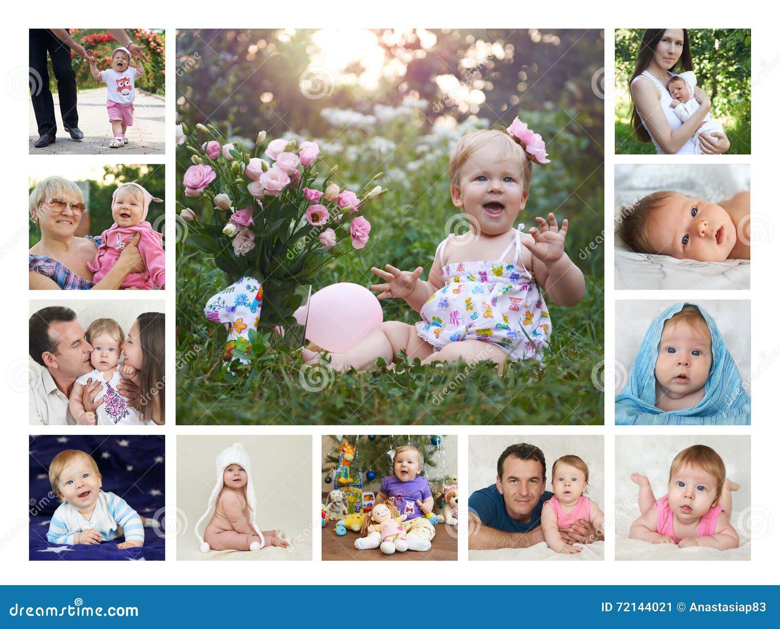 Collage Twelve Months of the First Baby Year Stock Image - Image of ...