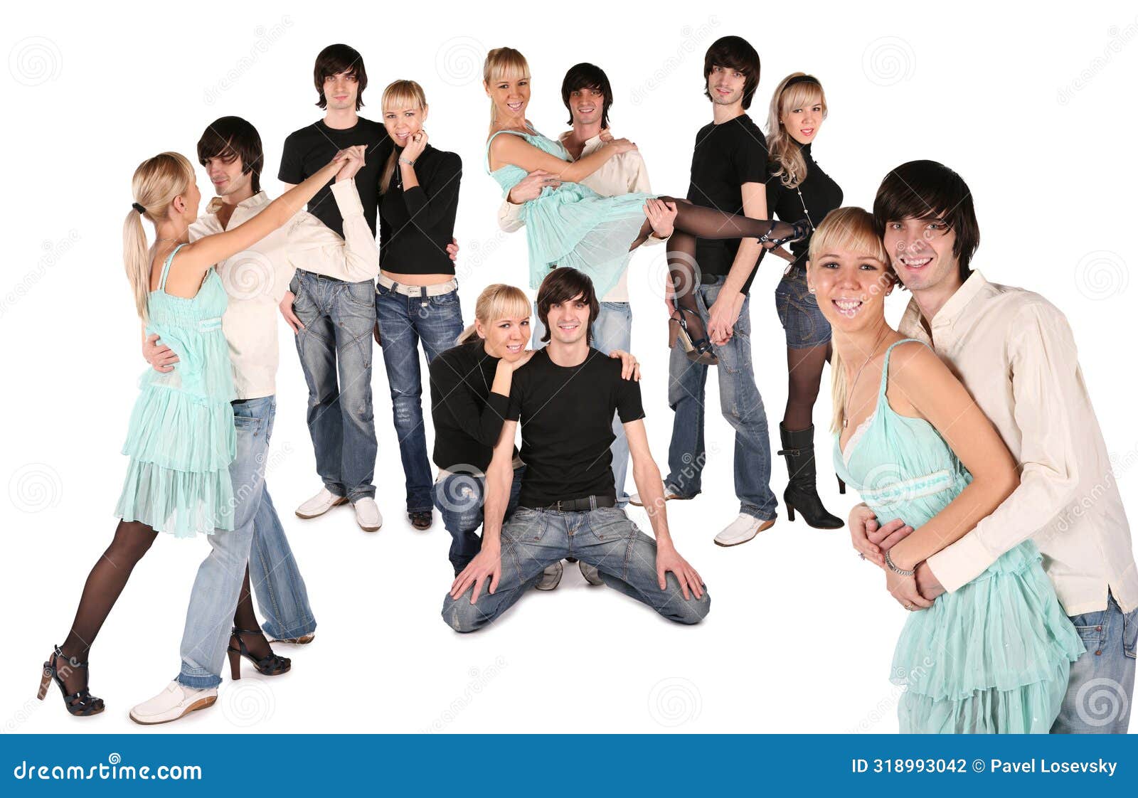 Collage with Twelve Peoples (two Models) Standing, Stock Photo - Image ...