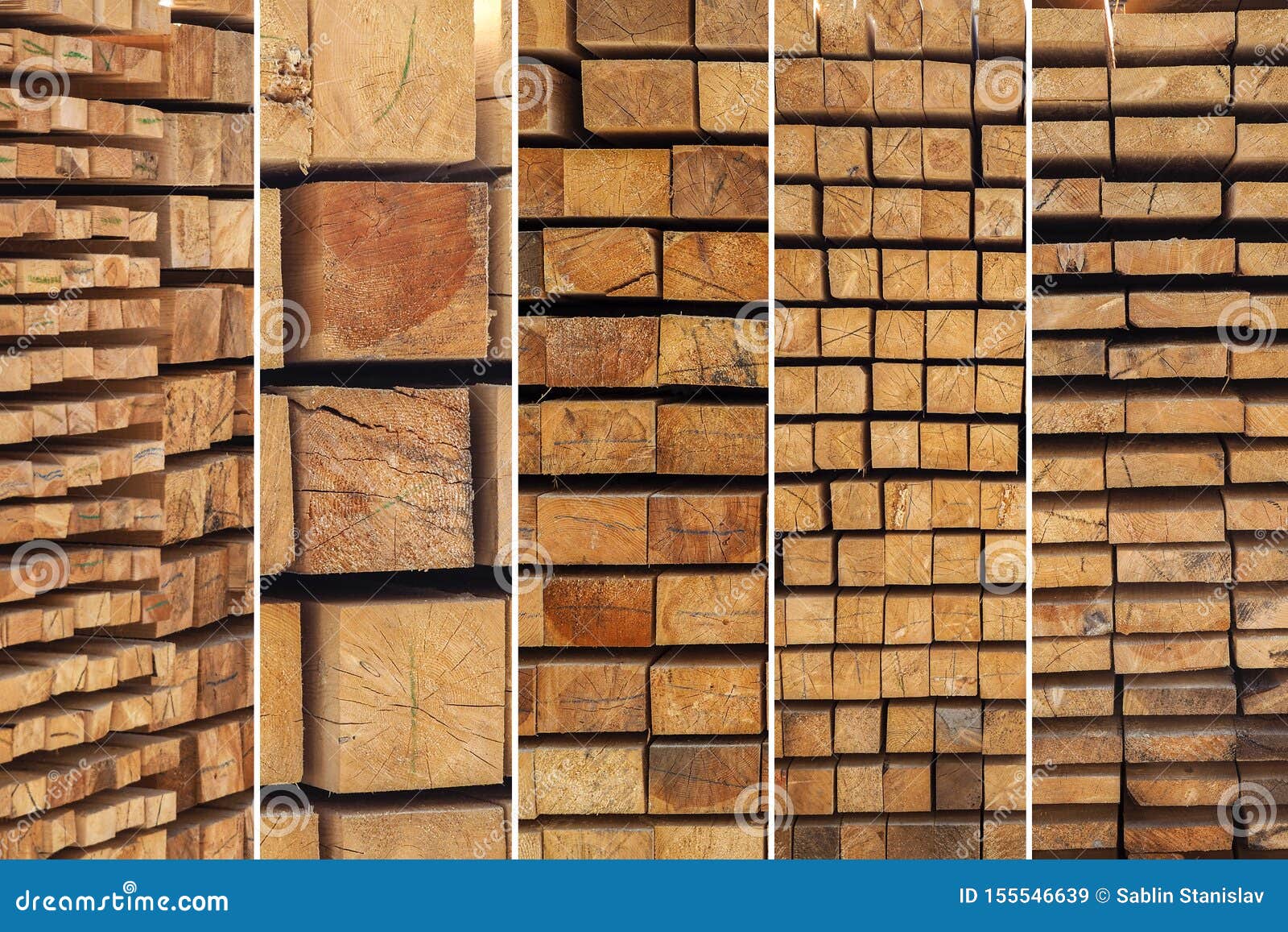 Collage with Types of Eaves Board in Stacks Stock Image - Image of ...