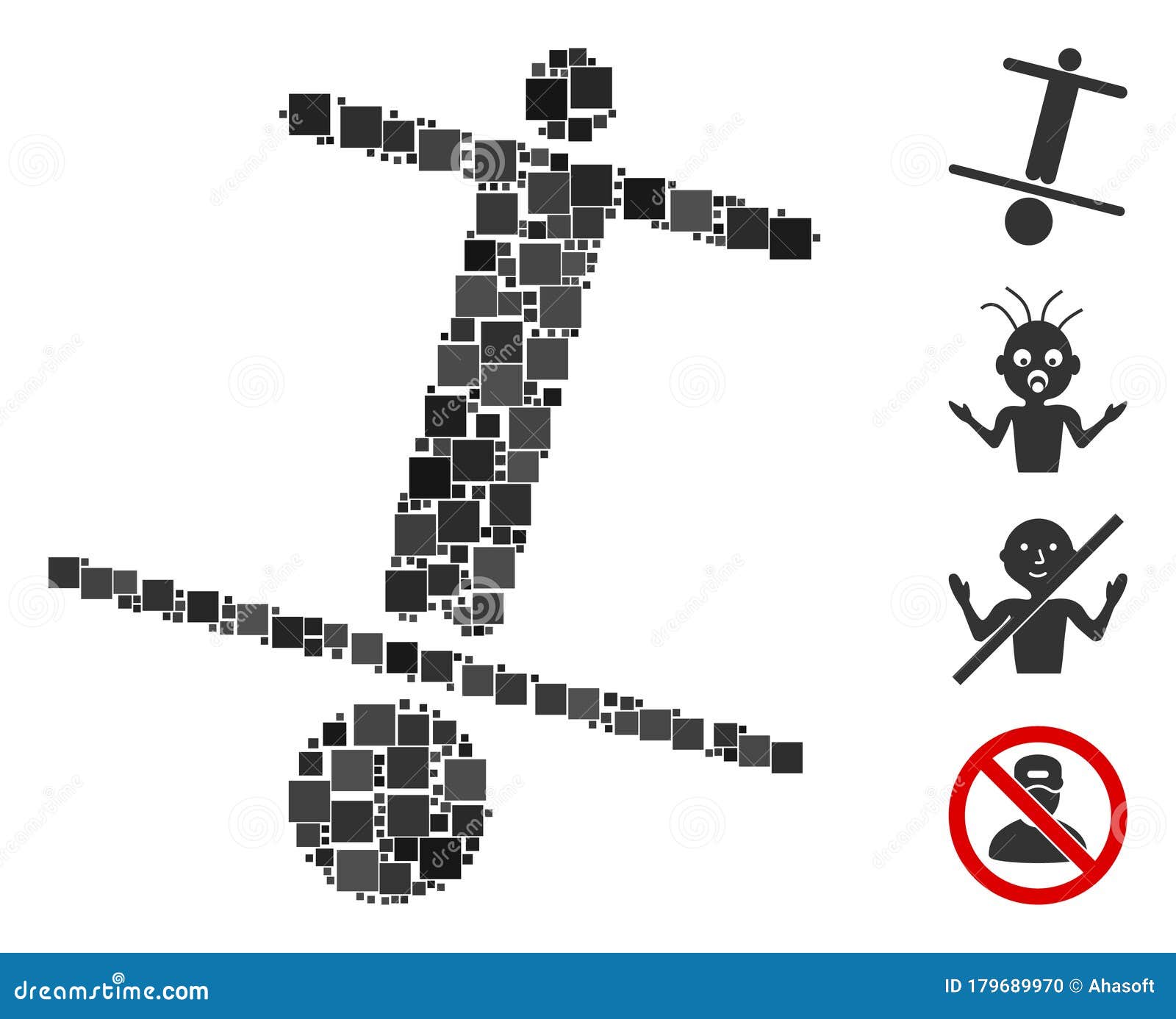 Square Unstable Man Icon Vector Mosaic Stock Vector - Illustration of ...