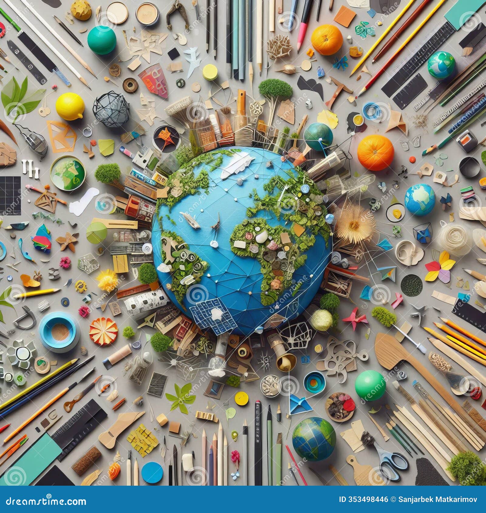 Collage Use Various Materials To Create a Collage that Represent Stock ...