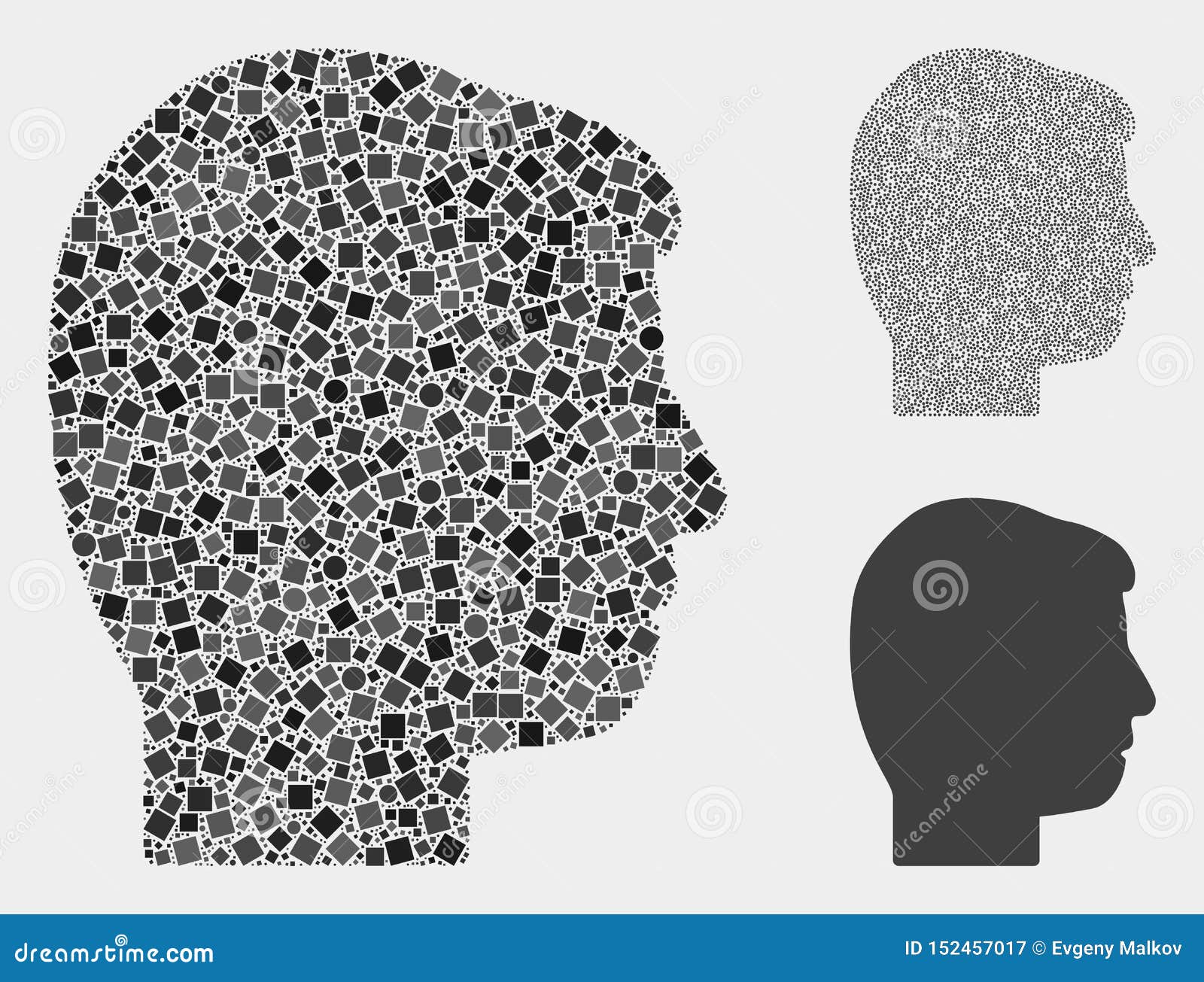 User Profile Icon Mosaics of Squares and Circles Stock Vector ...