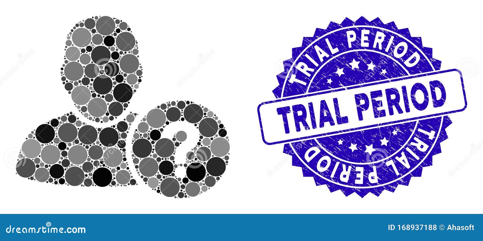 Collage User Question Icon with Distress Trial Period Stamp Stock ... Collage User Question Icon with Distress Trial Period Stamp Stock ...
