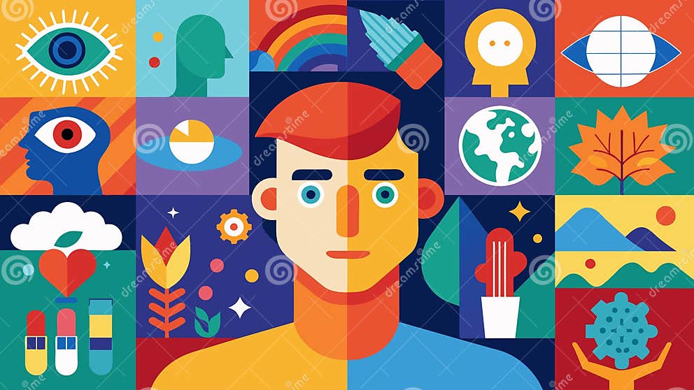 A Collage Using Various Colors and Textures To Represent Emotions and ...