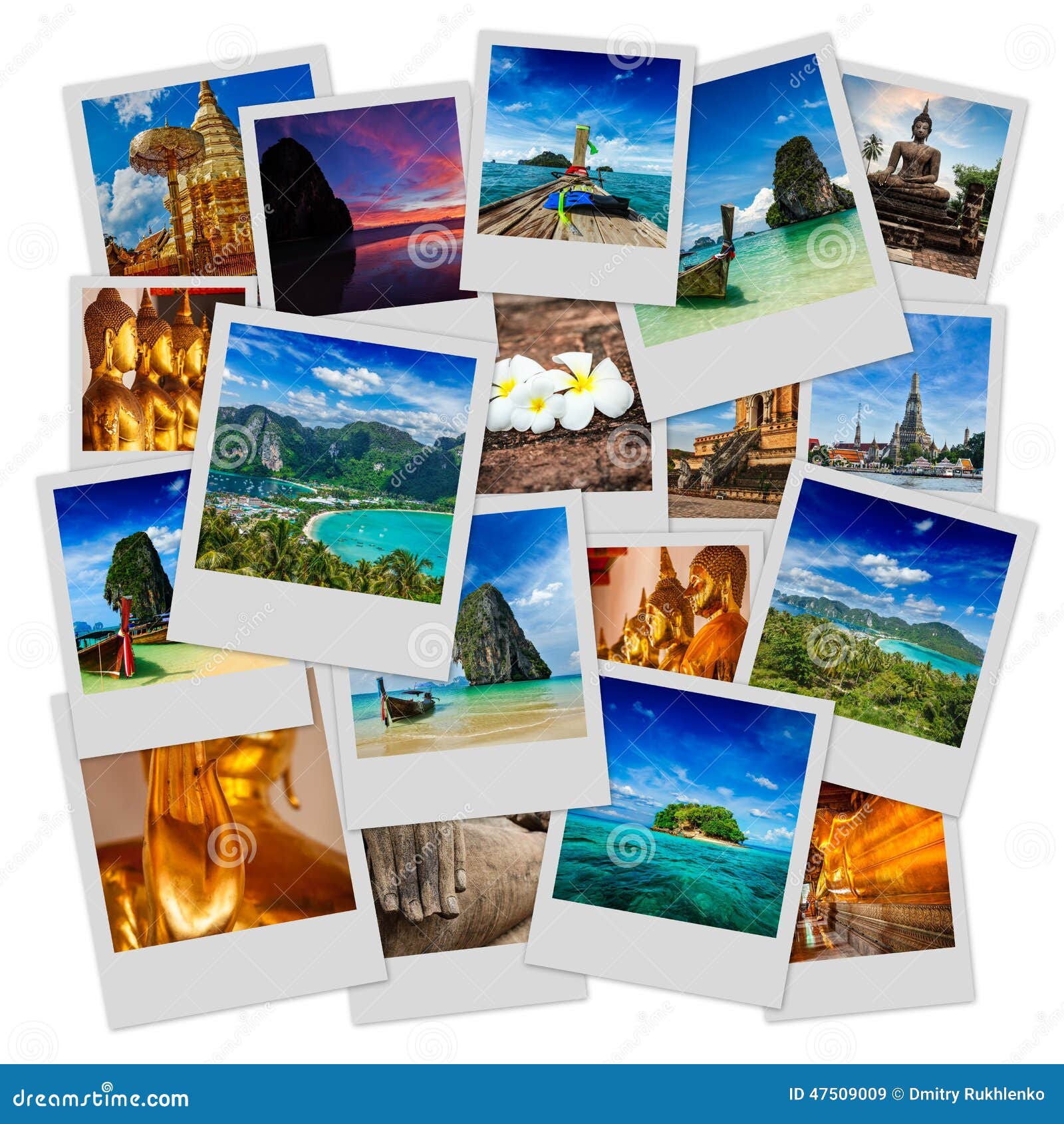 Collage Van De Beelden Van Thailand Stock Afbeelding - Image of boten ...