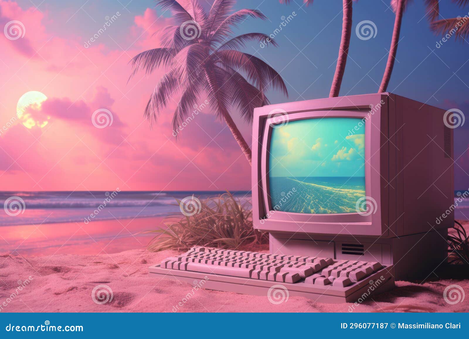 Collage of Vaporwave Elements from the 90s, Featuring Retro Computer ...