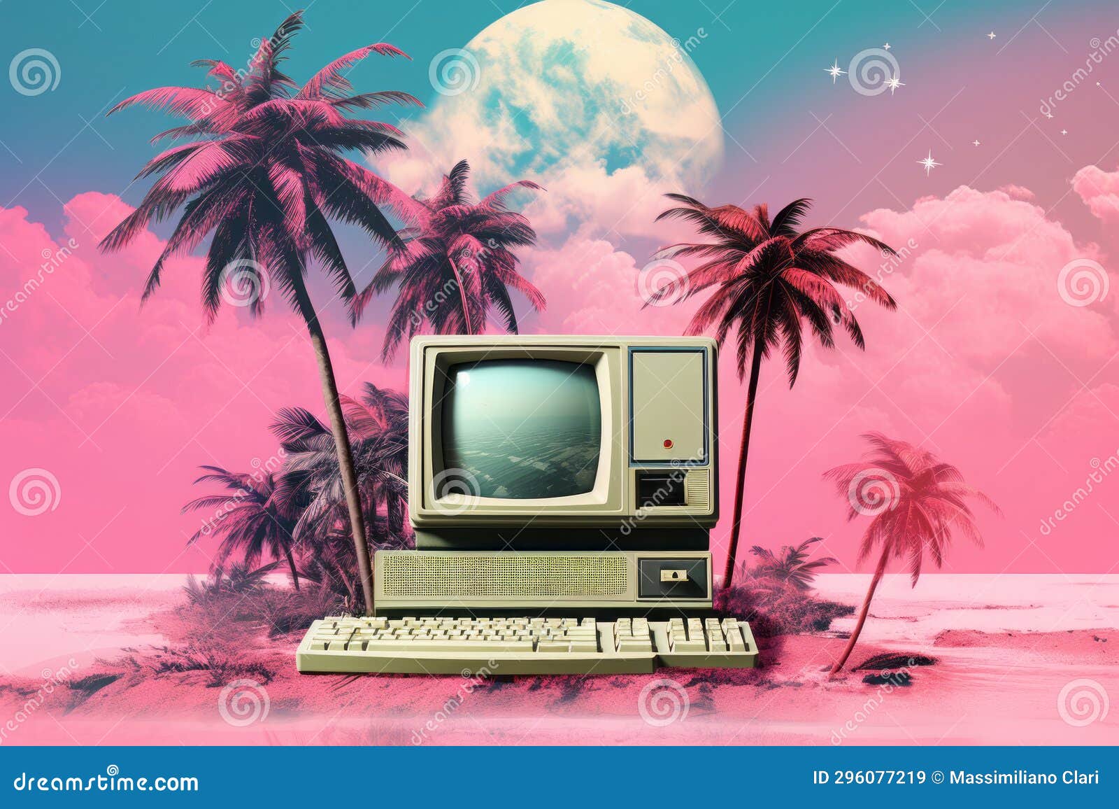 Collage of Vaporwave Elements from the 90s, Featuring Retro Computer ...