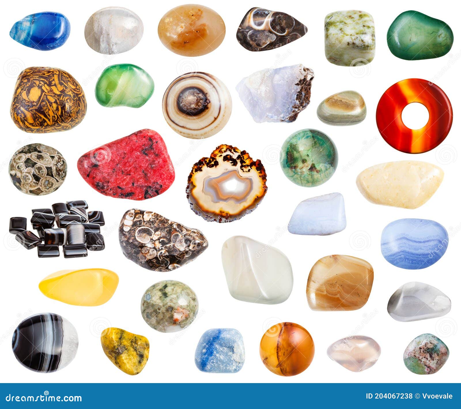 Collage from Various Agate Natural Gem Stones Stock Photo - Image of ...