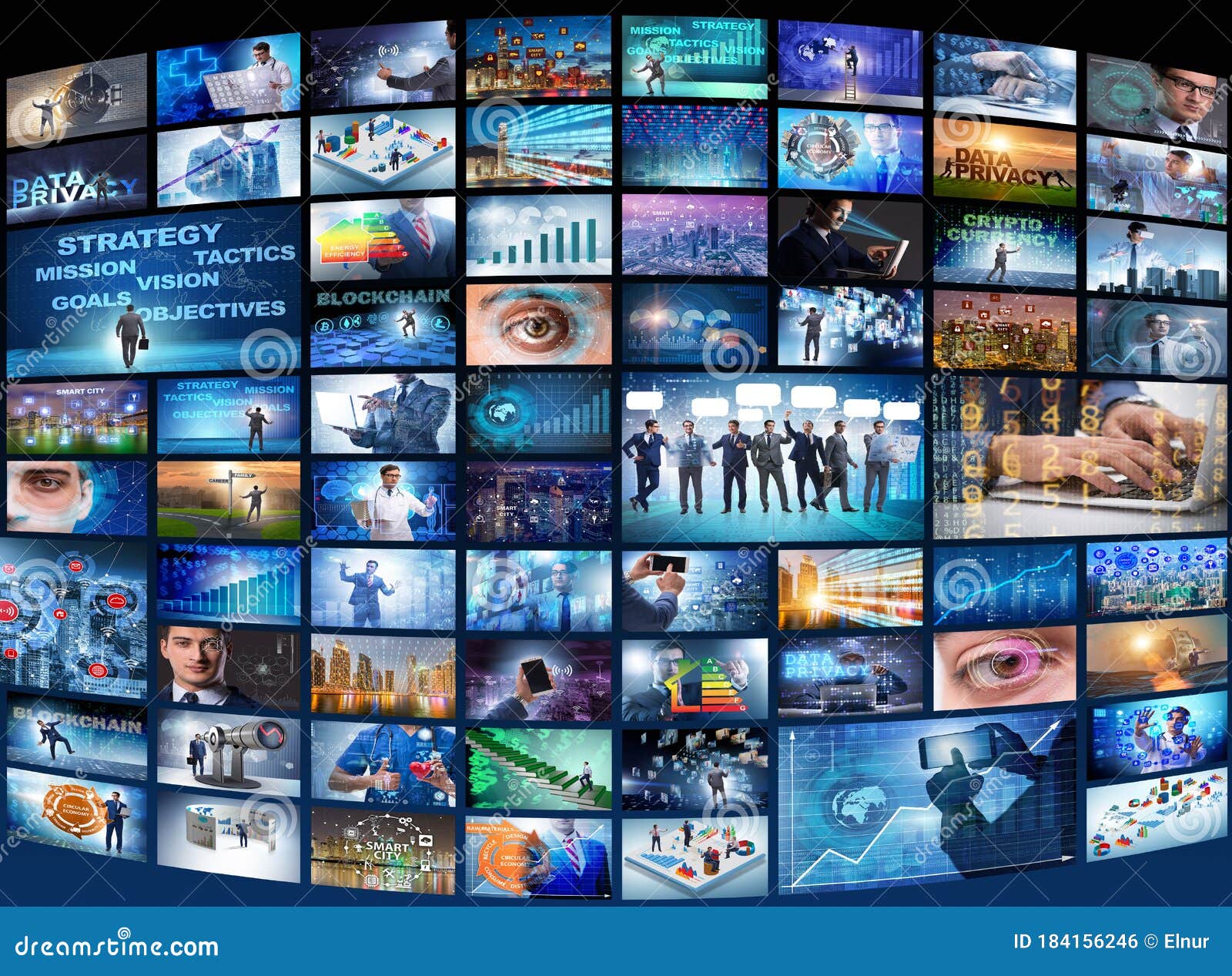 Collage of Various Business Concepts Stock Photo - Image of network ...