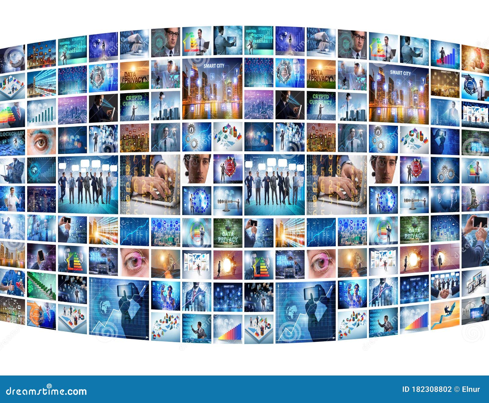 Collage of Various Business Concepts Stock Photo - Image of interface ...