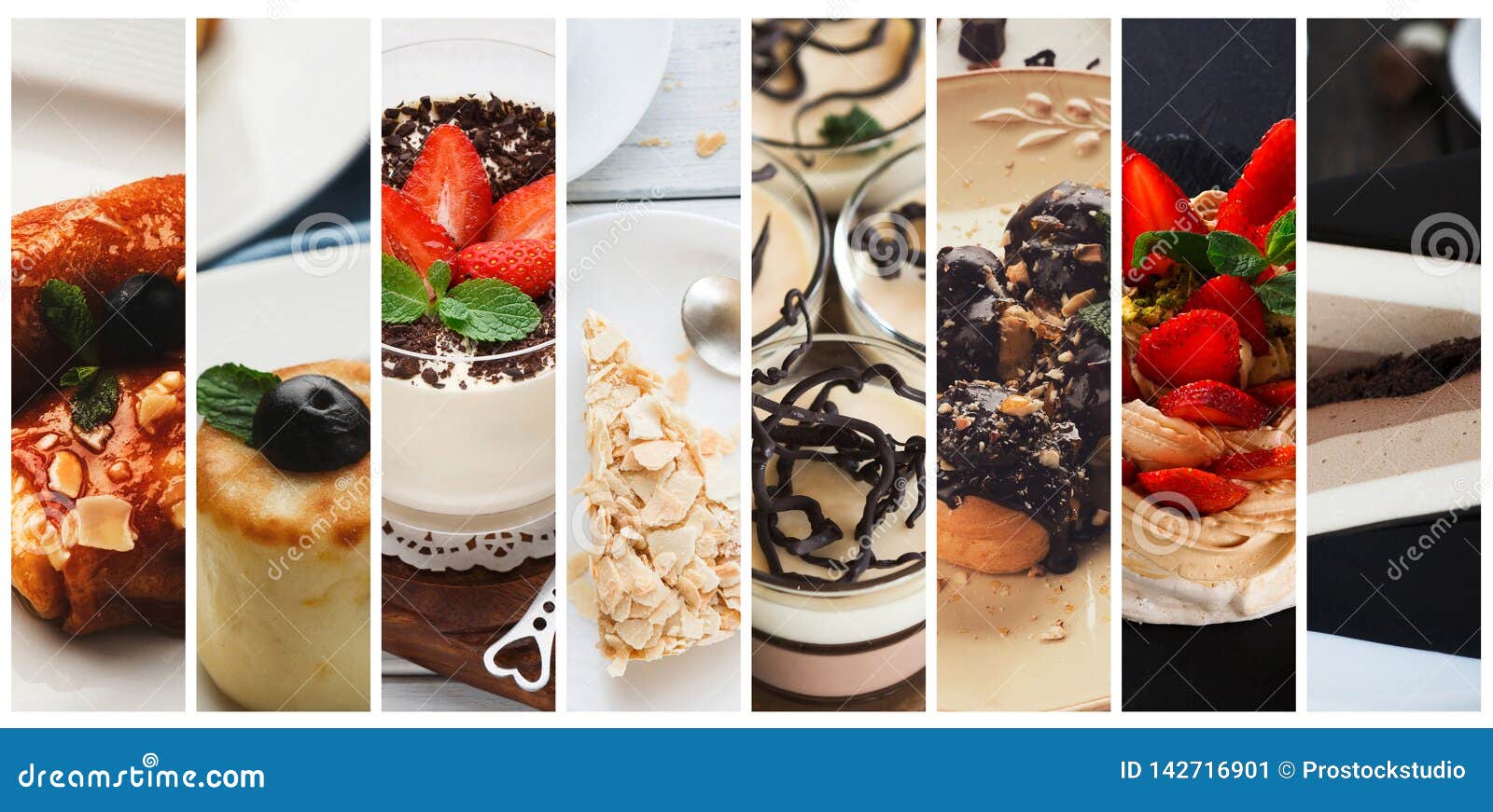 Collage of Various Delicious Sweets and Desserts Stock Image - Image of ...