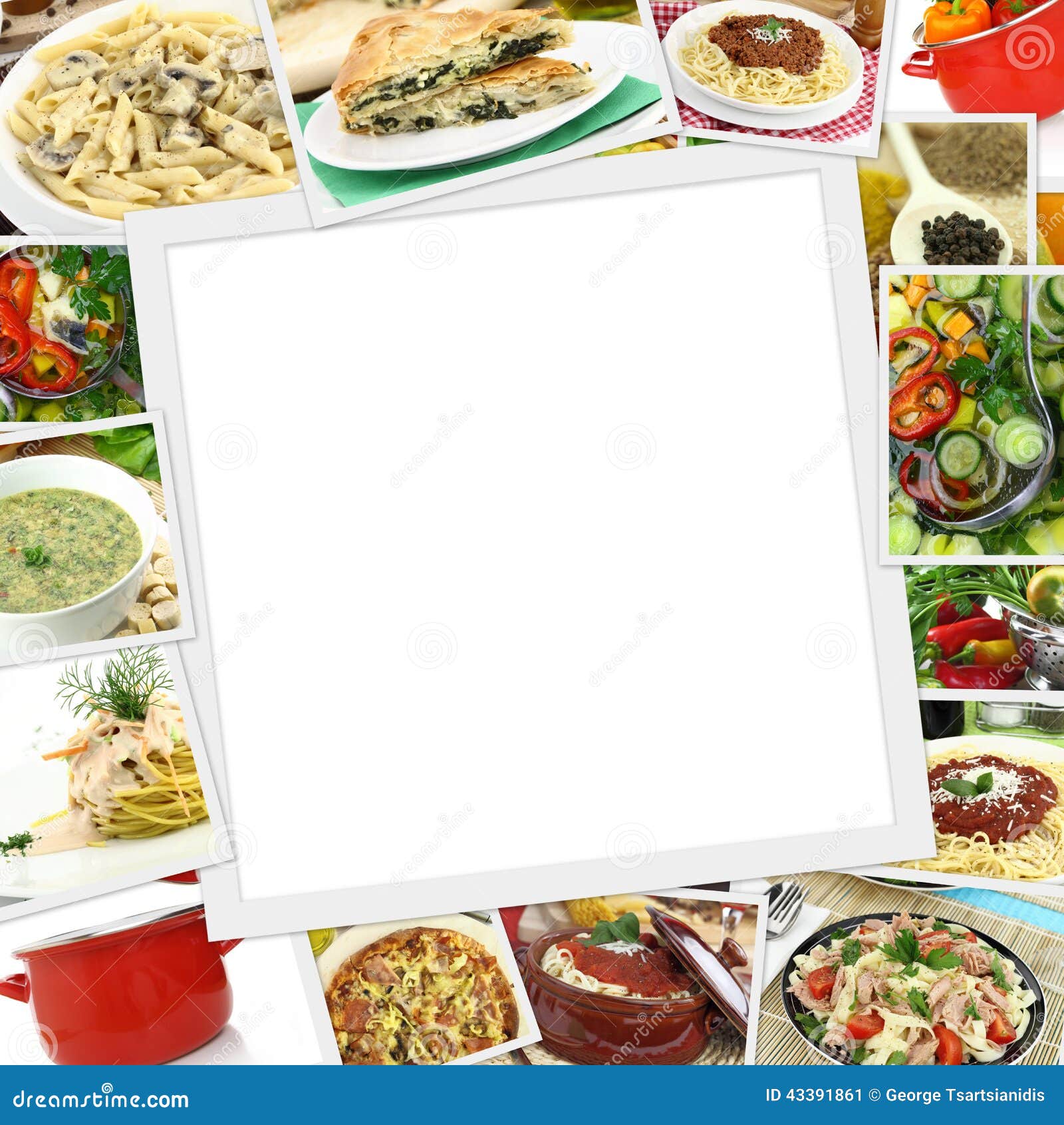 Collage with Various Dishes Stock Image - Image of food, pasta: 43391861