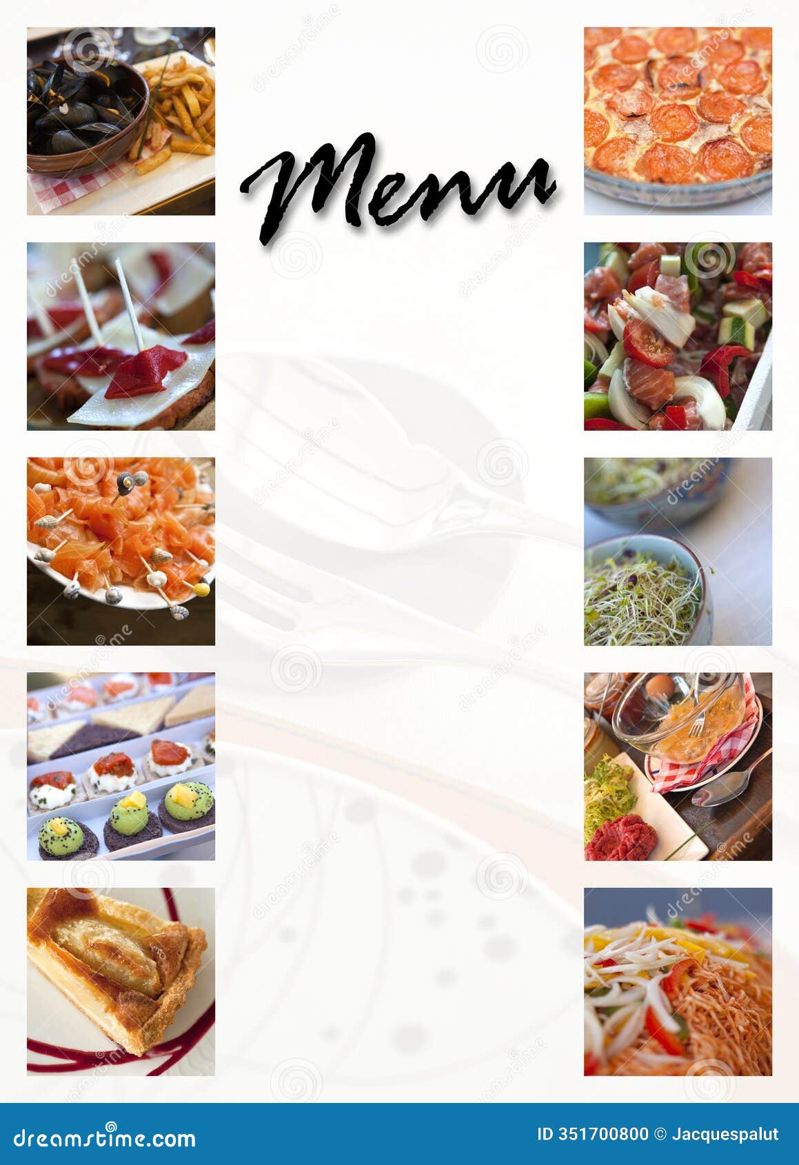 Dishes on a menu stock photo. Image of noodles, peppers - 351700800