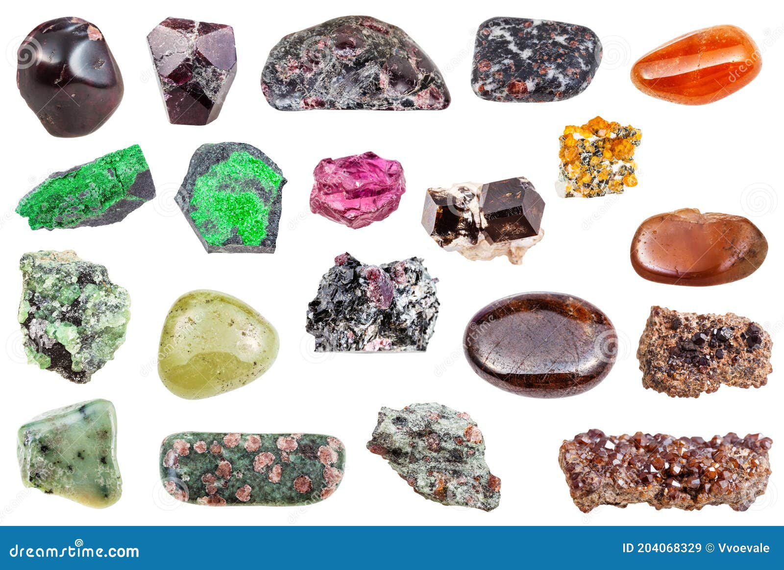 Collage from Various Garnet Mineral Gem Stones Stock Image - Image of ...