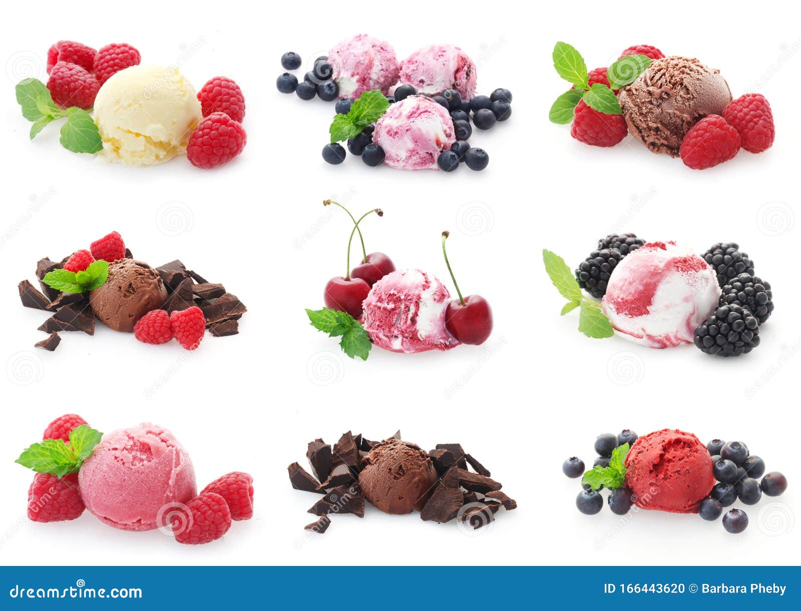 Ice Cream Collection stock photo. Image of types, berries - 166443620