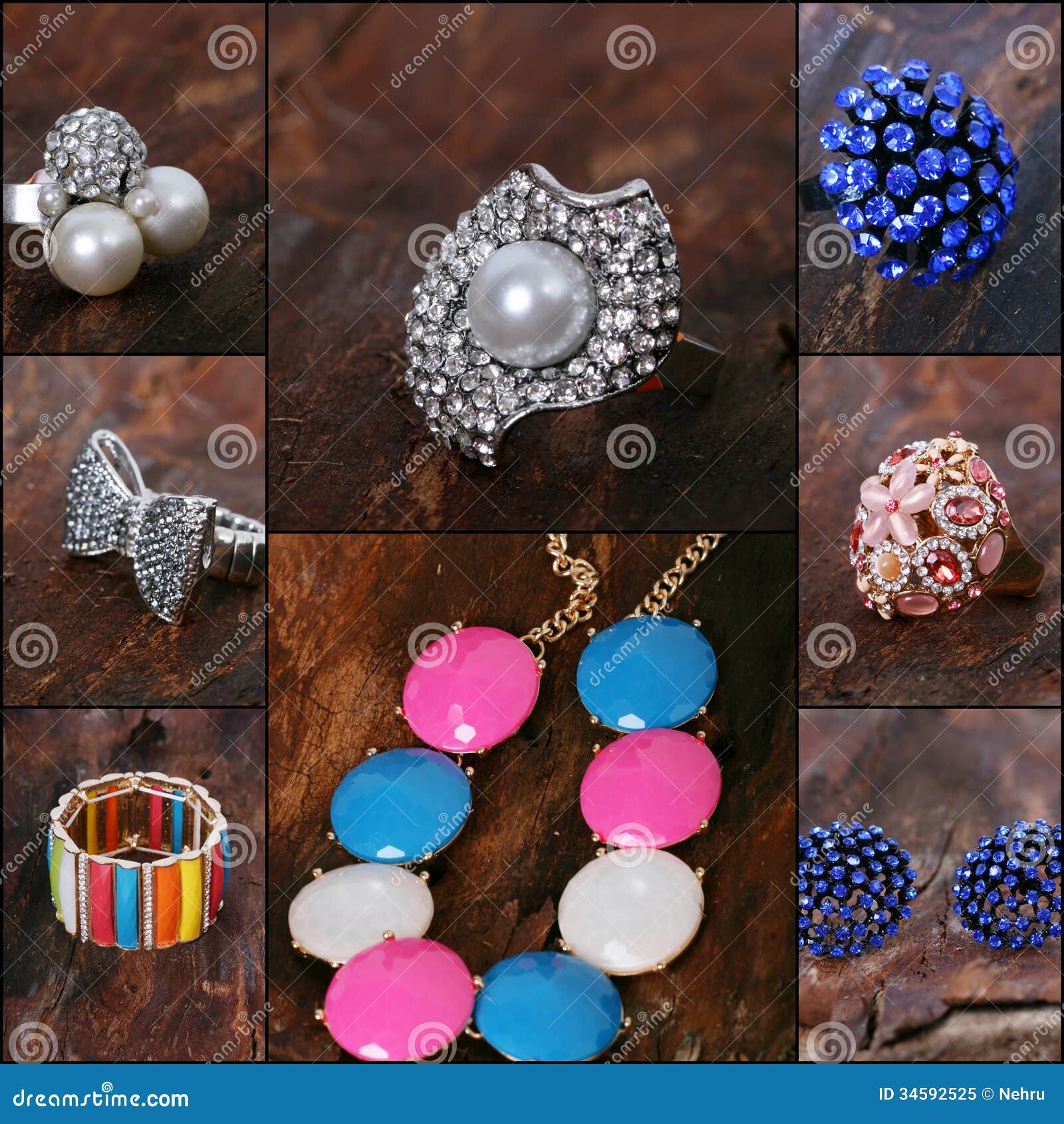 Collage of Various Jewellery Stock Image - Image of feminine, fashion ...