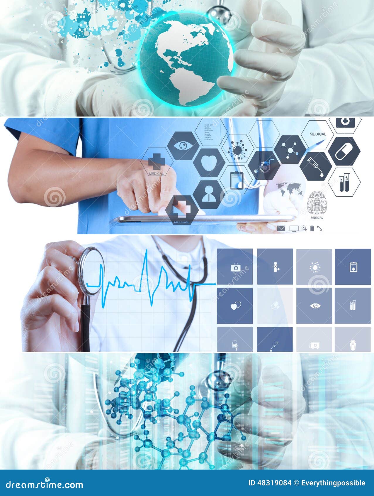 Collage of Various Modern Medical Stock Photo - Image of caucasian ...