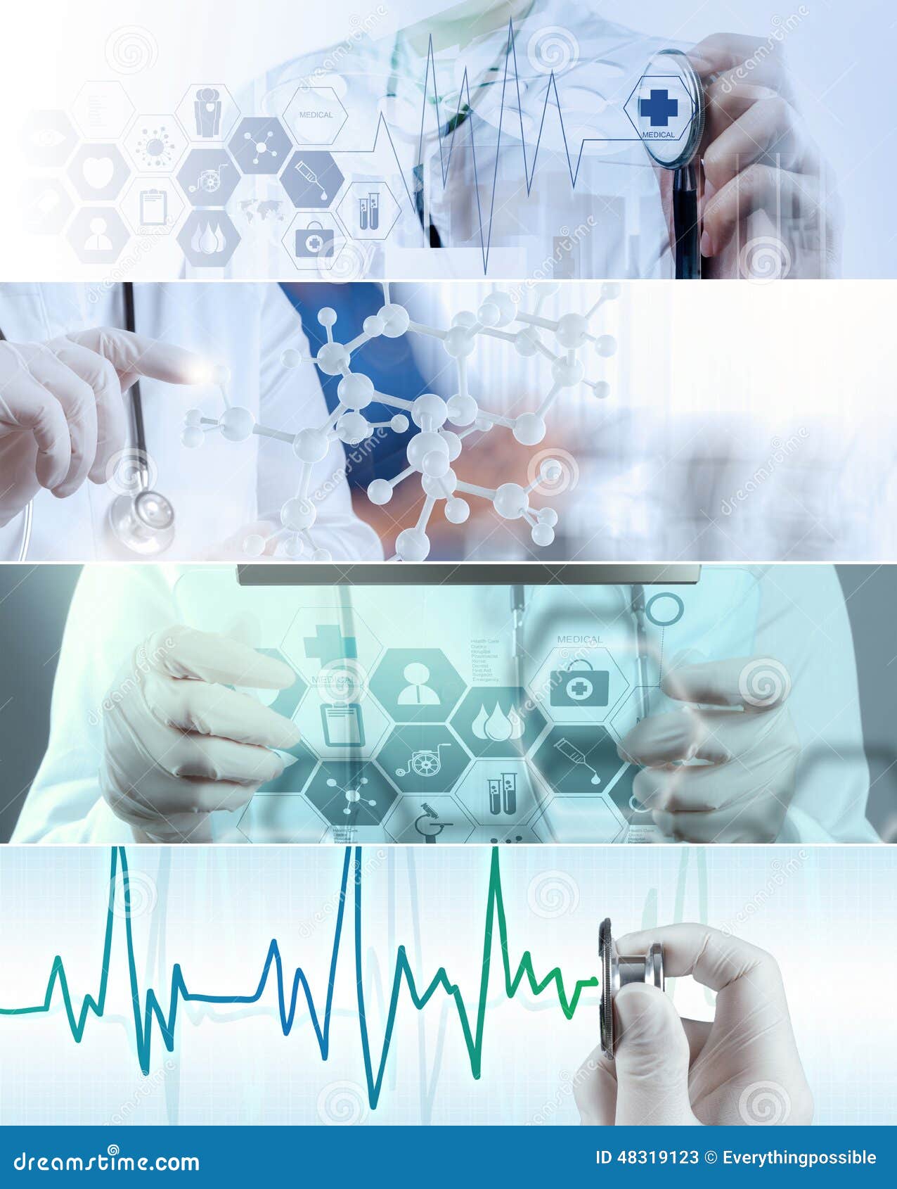 Collage of Various Modern Medical Stock Image - Image of cardiology ...