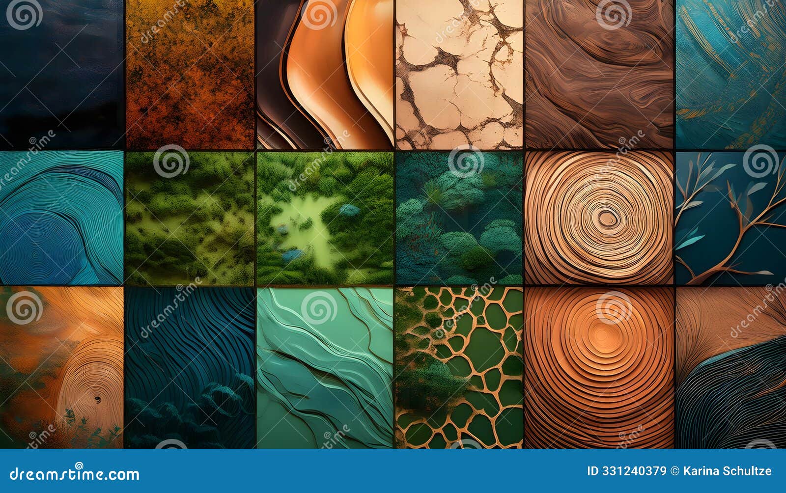 A Collage of Various Natural Earth Textures Mixed in Beautiful Abstract ...
