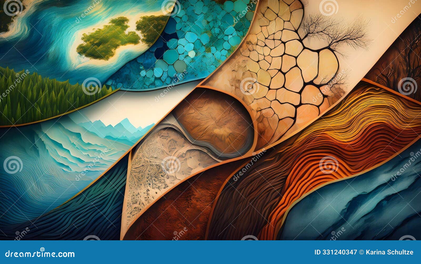 A Collage of Various Natural Earth Textures Mixed in Beautiful Abstract ...