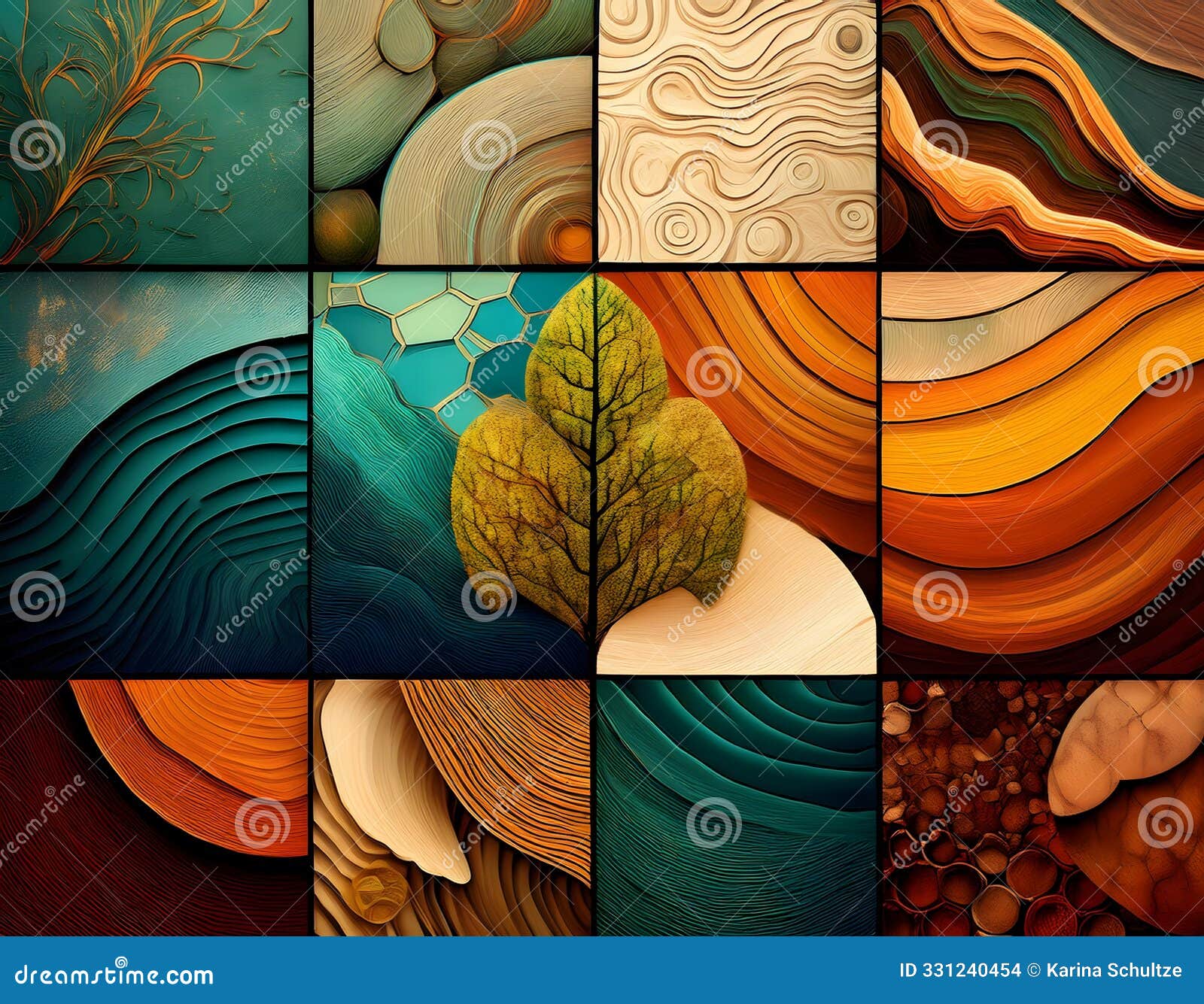 A Collage of Various Natural Earth Textures Mixed in Beautiful Abstract ...