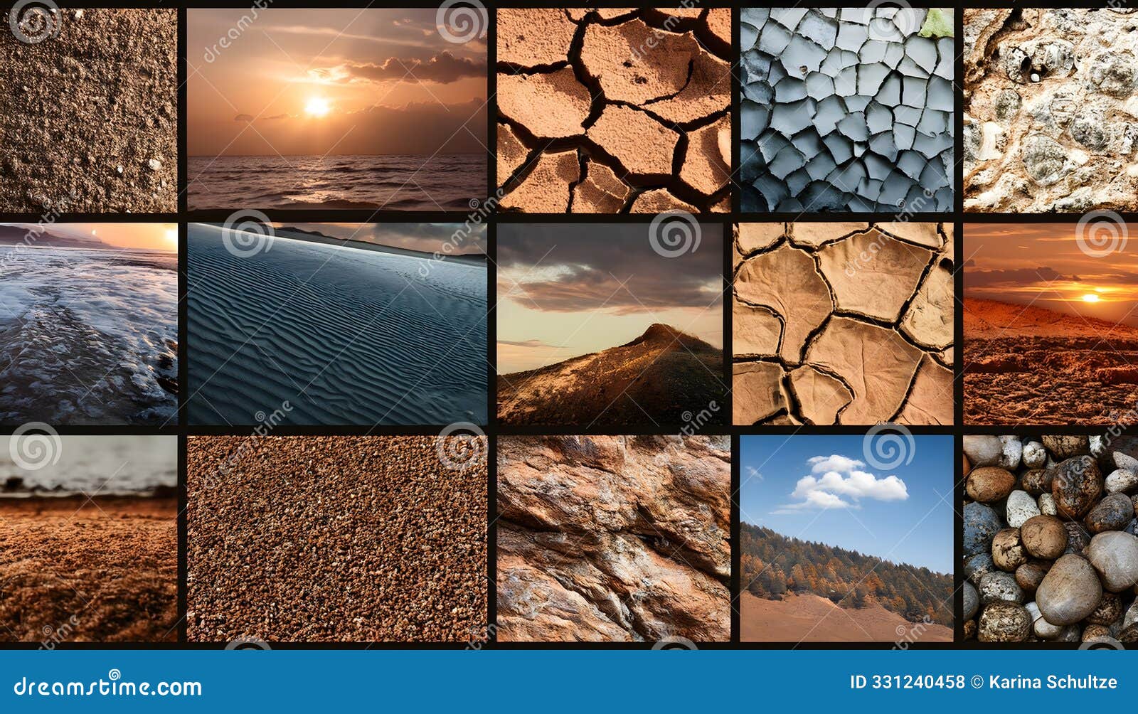 A Collage of Various Natural Earth Textures Mixed in Beautiful Abstract ...