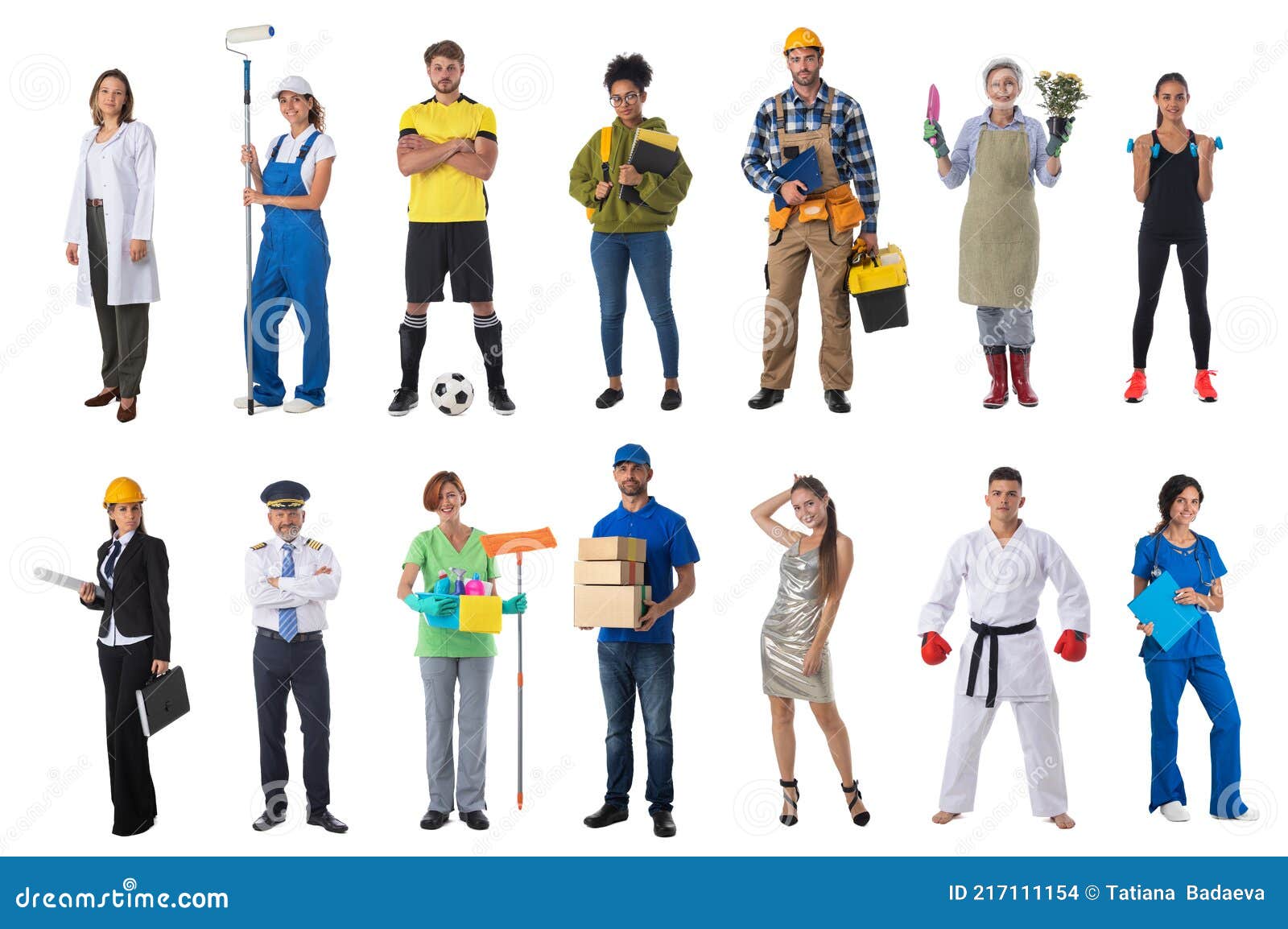 Collage of Various Occupations People Stock Photo - Image of profession ...