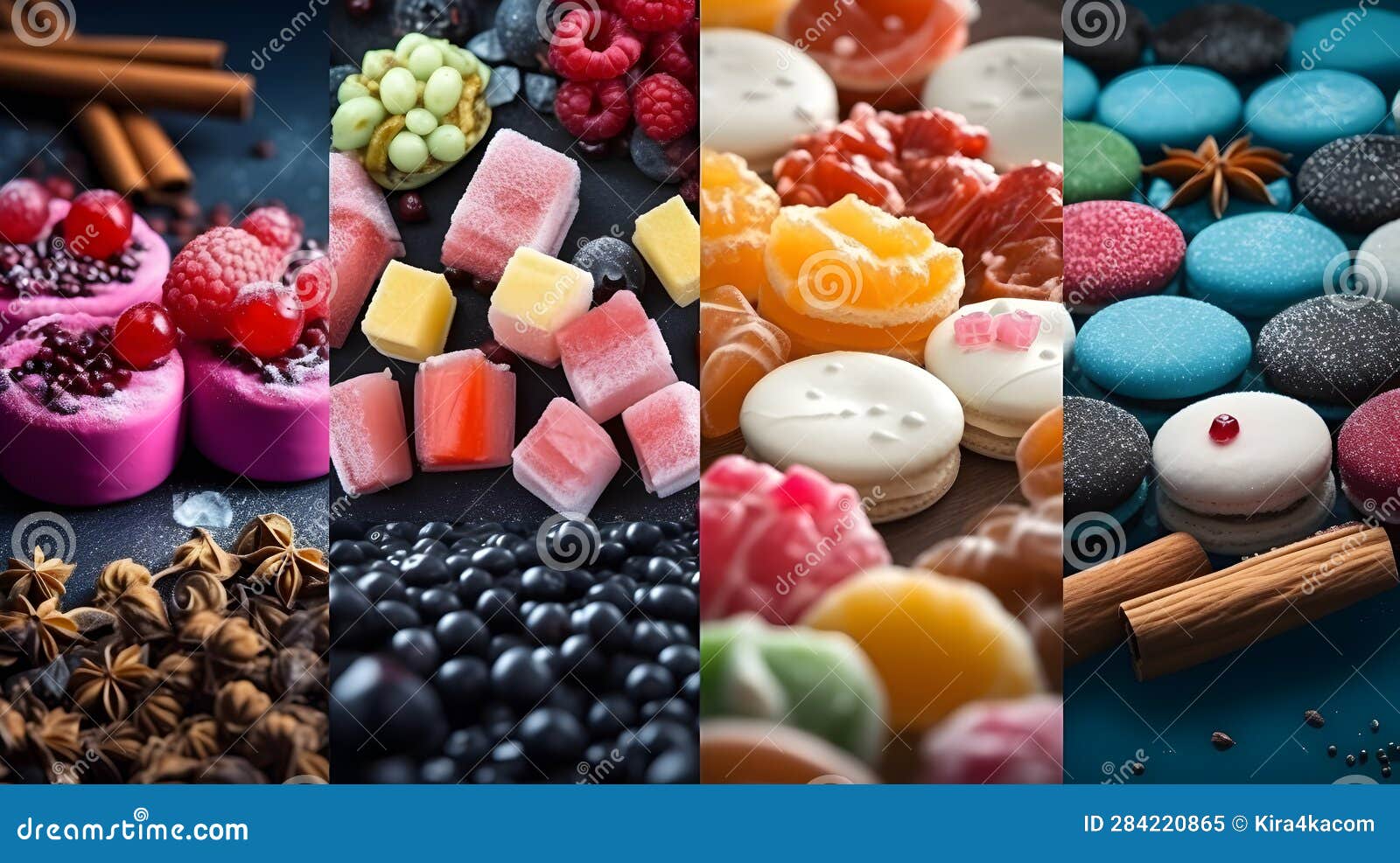 A Collage of Various Photos of Sweets. Stock Illustration - Illustration of anniversary ...