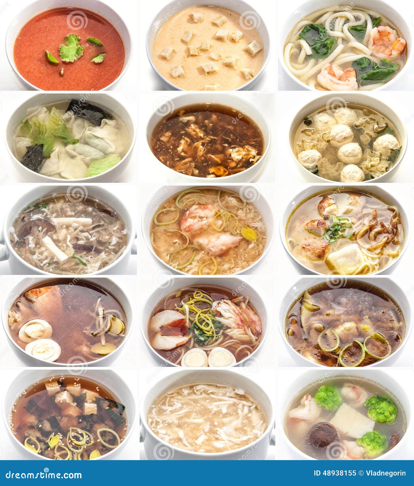 Collage of various soups stock image. Image of parsley - 48938155