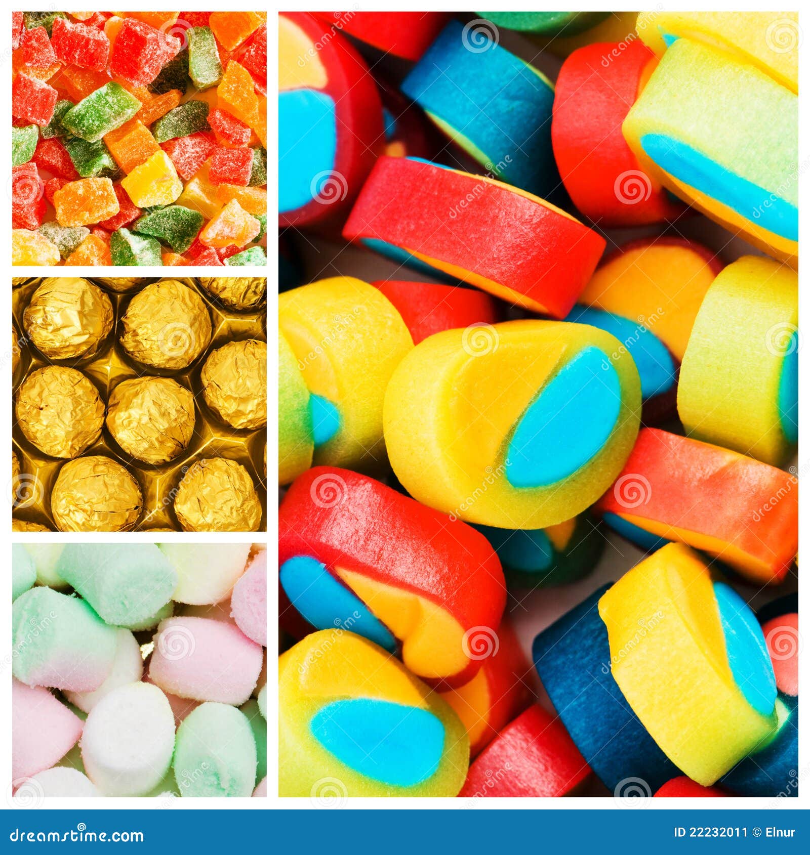 Collage of various sweets stock image. Image of colourful - 22232011