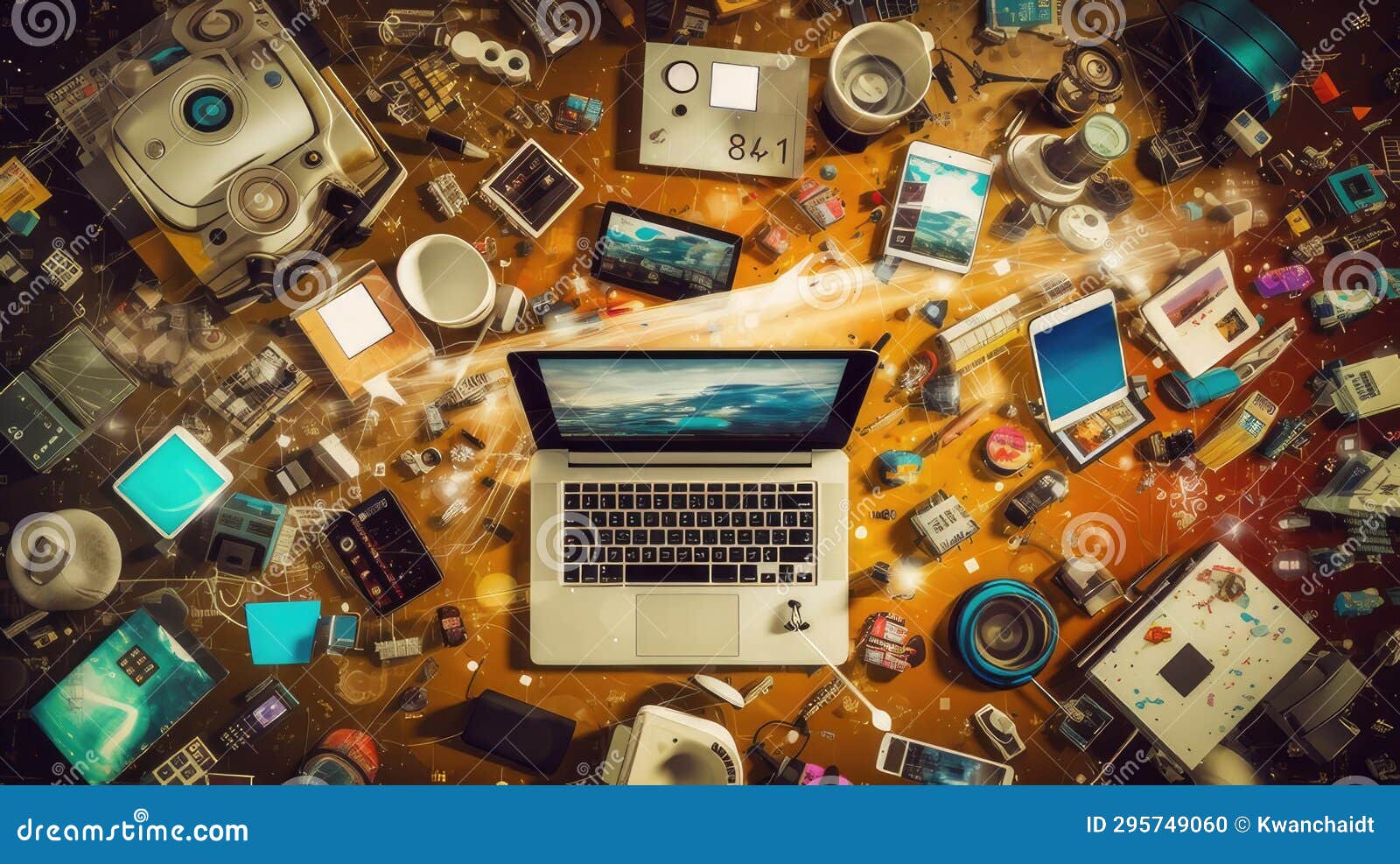 A Collage of Various Technological Devices Interconnected and Working ...