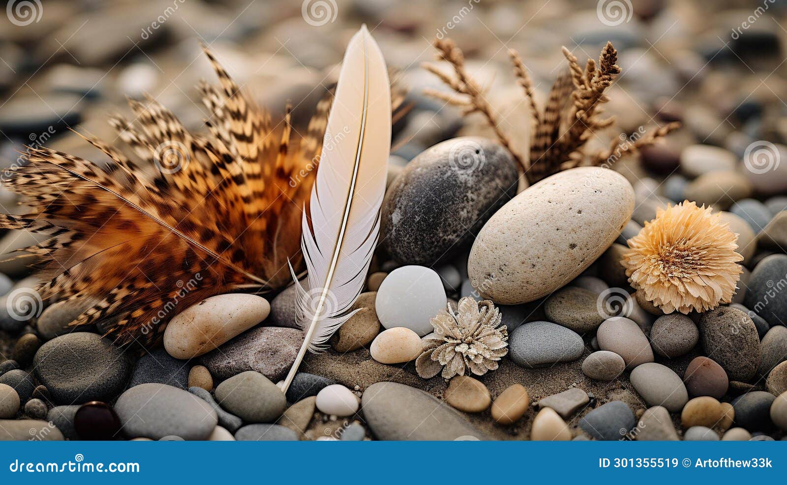 A Collage of Various Textures Such As Sand, Stone, and Feathers ...