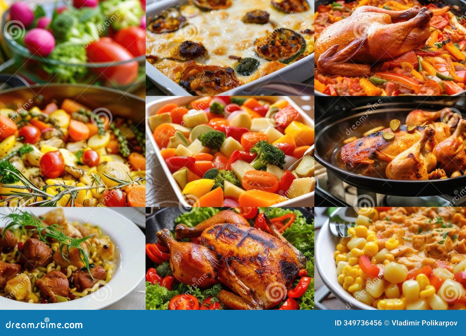 Collage of Various Types of Food, Perfect for Food Blogs or Restaurant ...