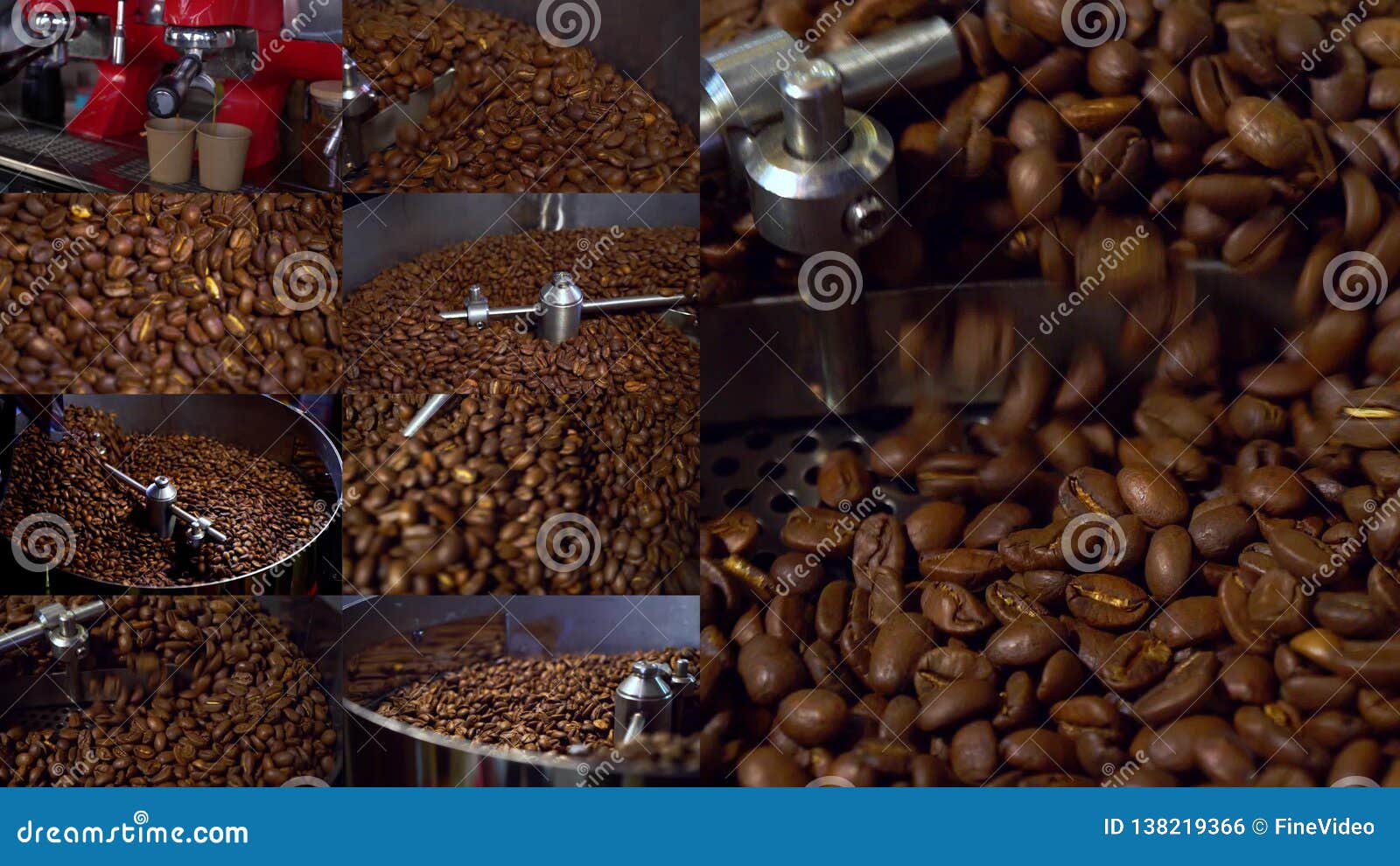Collage of Various Video Clips Covering the Topic of Coffee Stock ...