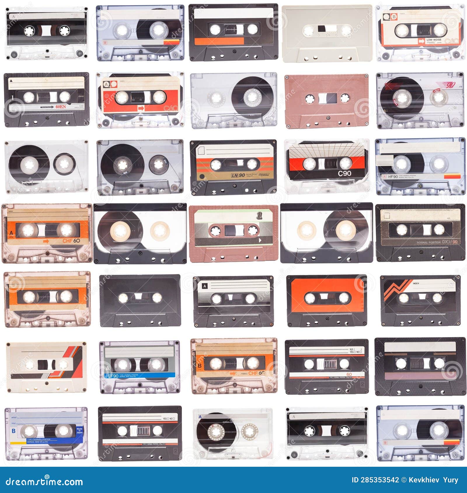 Collage of Various Vintage Audio Cassettes Tapes Stock Photo - Image of ...