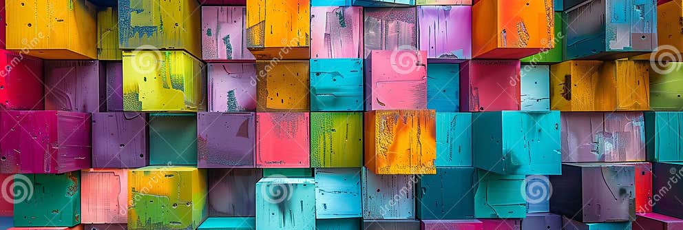 A Collage of Vibrant Textured Cubes Creating a Visual Feast for the ...