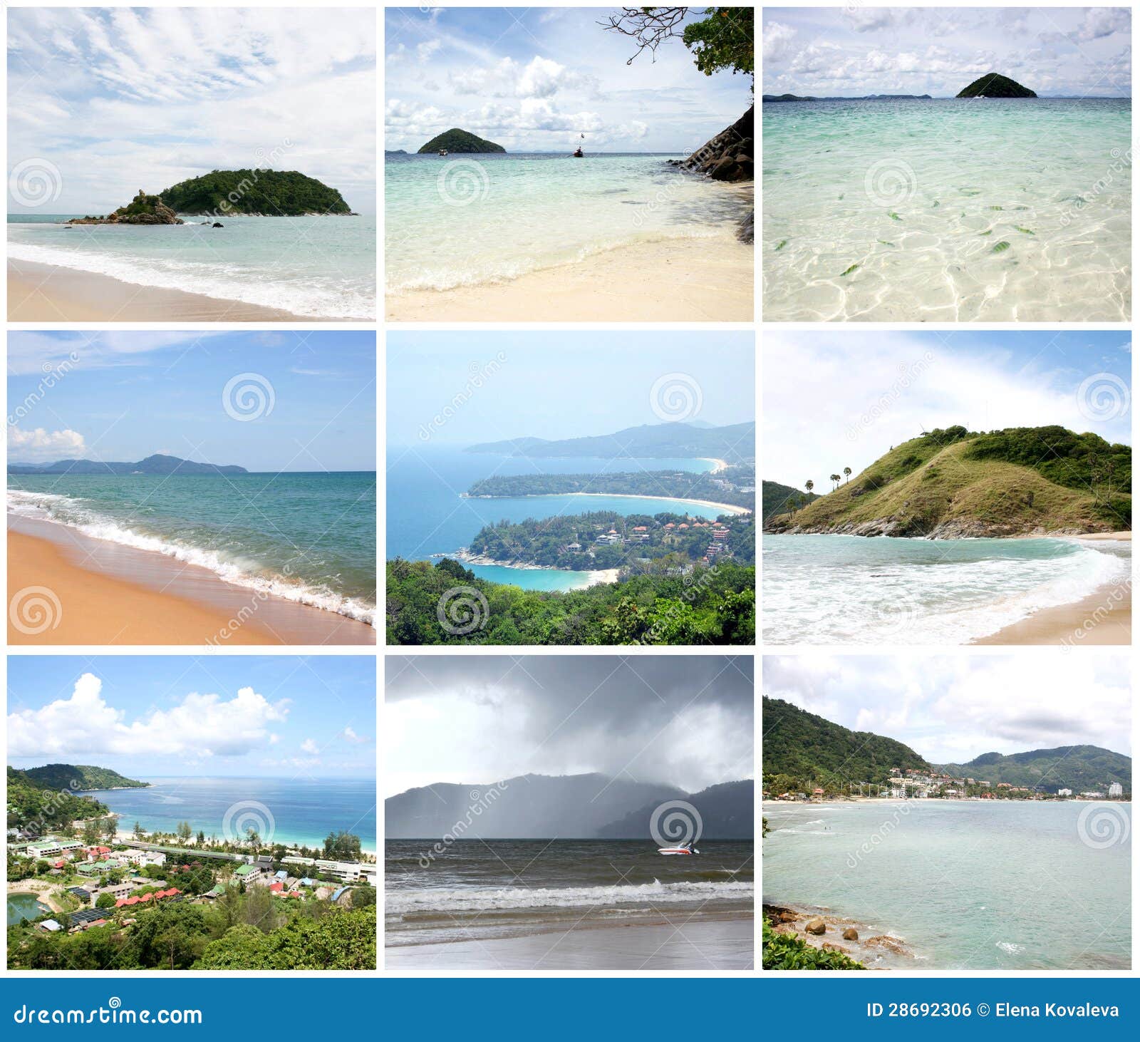 Collage of View Point - Kata, Karon, Patong in Thailand Stock Photo ...