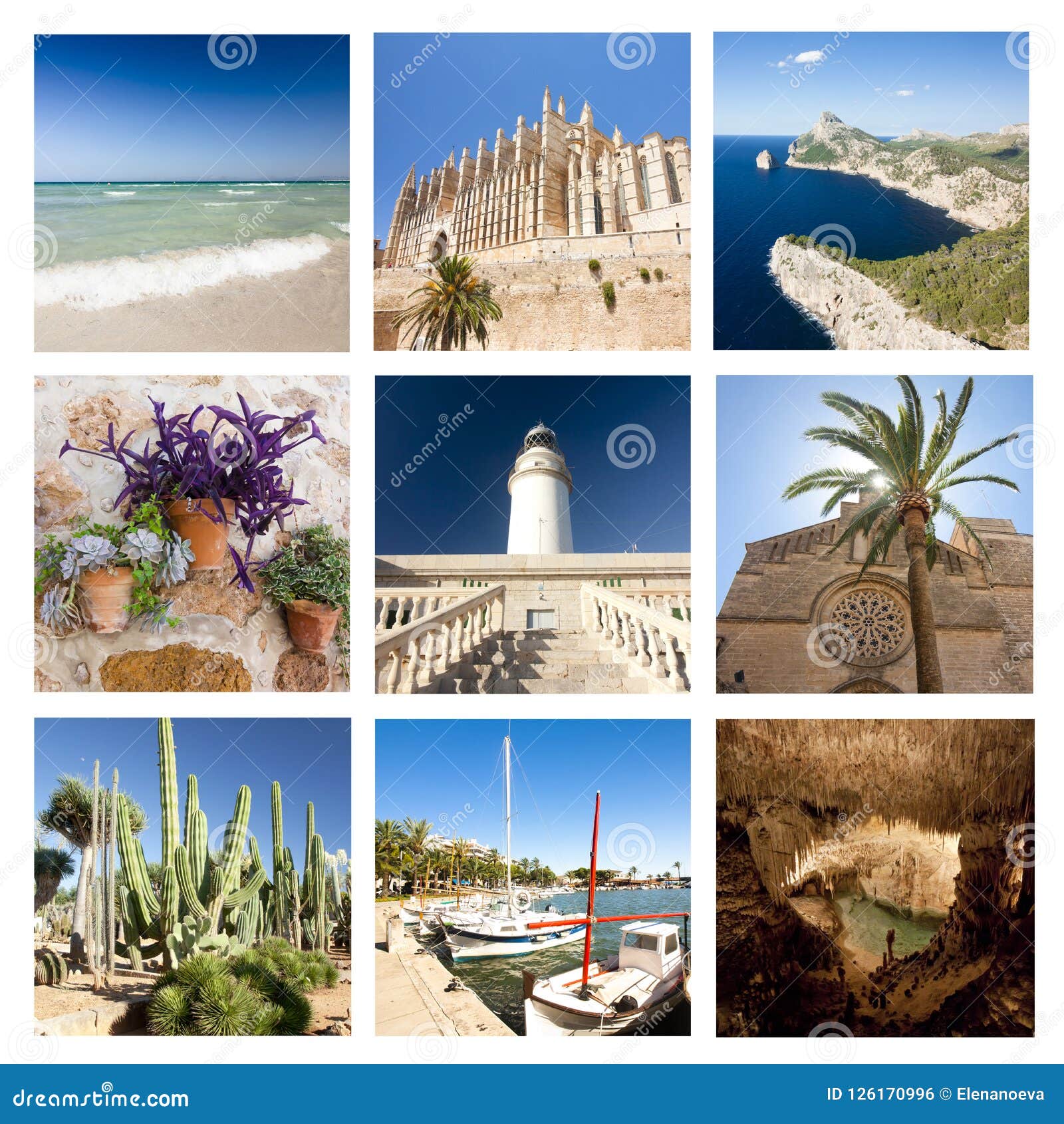 The Collage from Views of Mallorca, Spain. Stock Photo - Image of city ...