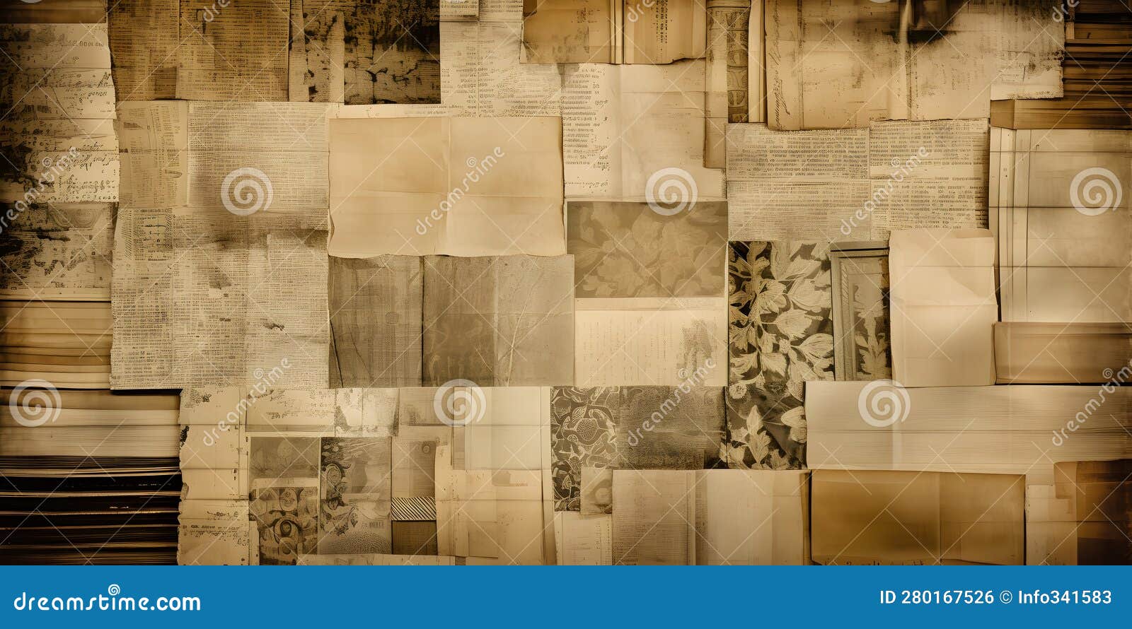 Collage of Vintage Book Pages Layered To Create a Texture One ...