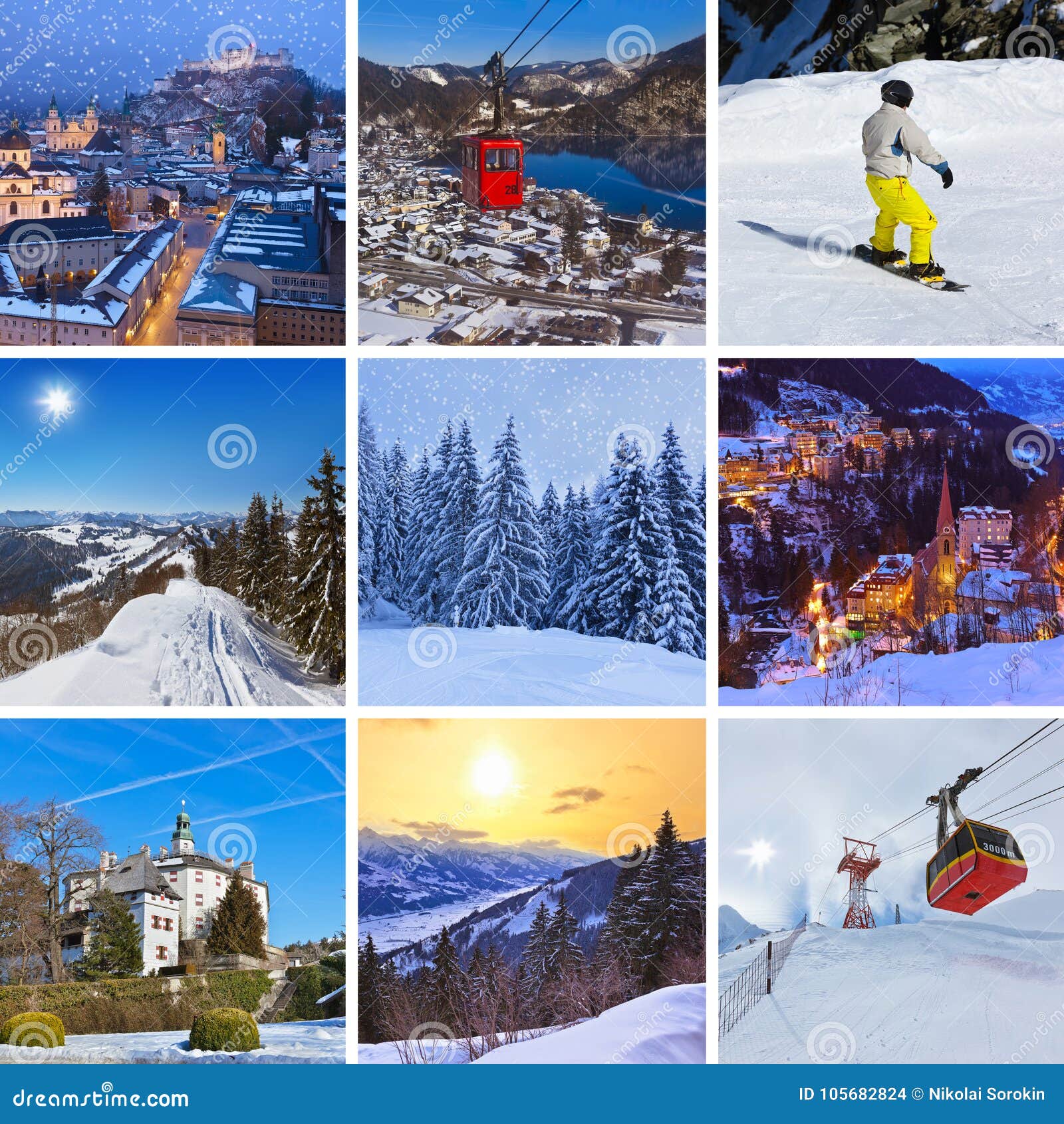 Collage Von Österreich-Bildern Stockfoto - Bild von felsen, alpen ...