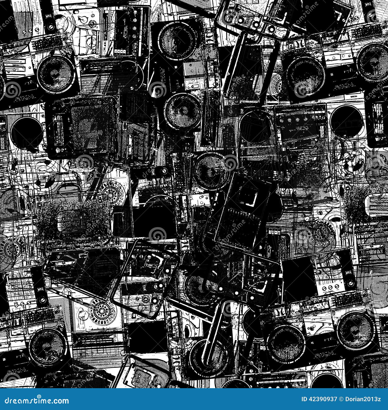 Collage von Musik stock abbildung. Illustration von weinlese - 42390937