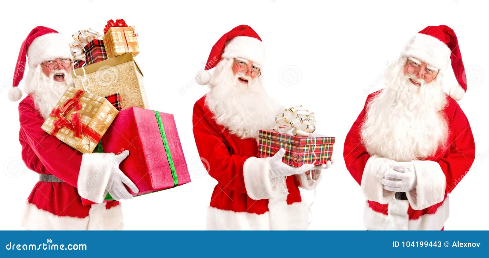 Collage Von Santa Claus - Mit Weihnachtsgeschenken Stockbild - Bild von ...