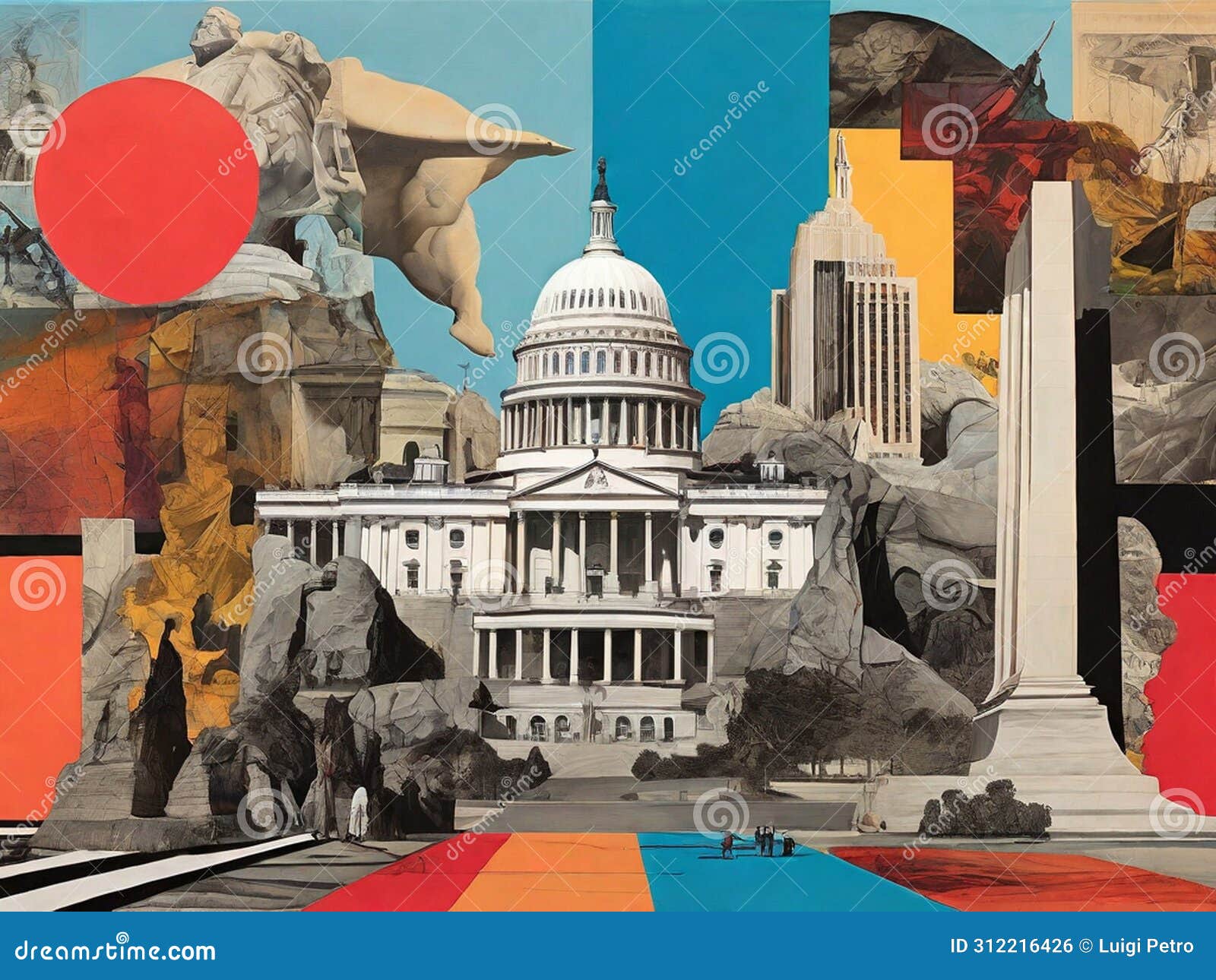 Collage of Washington DC Landmarks. Stock Photo - Image of skyline ...